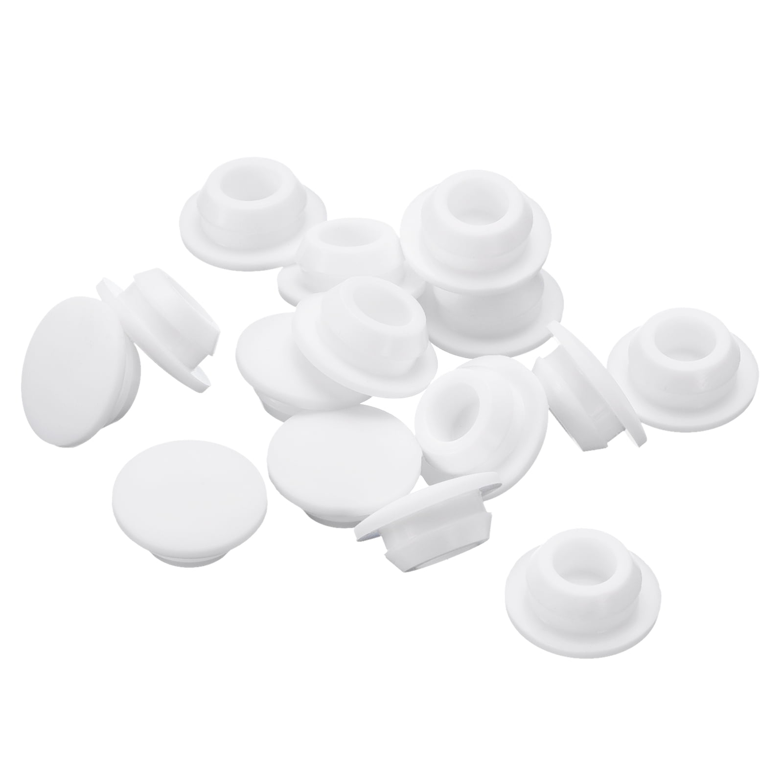 16 Pack Silicone Hole Plug, White Rubber Round Hole Plugs Fit for ...