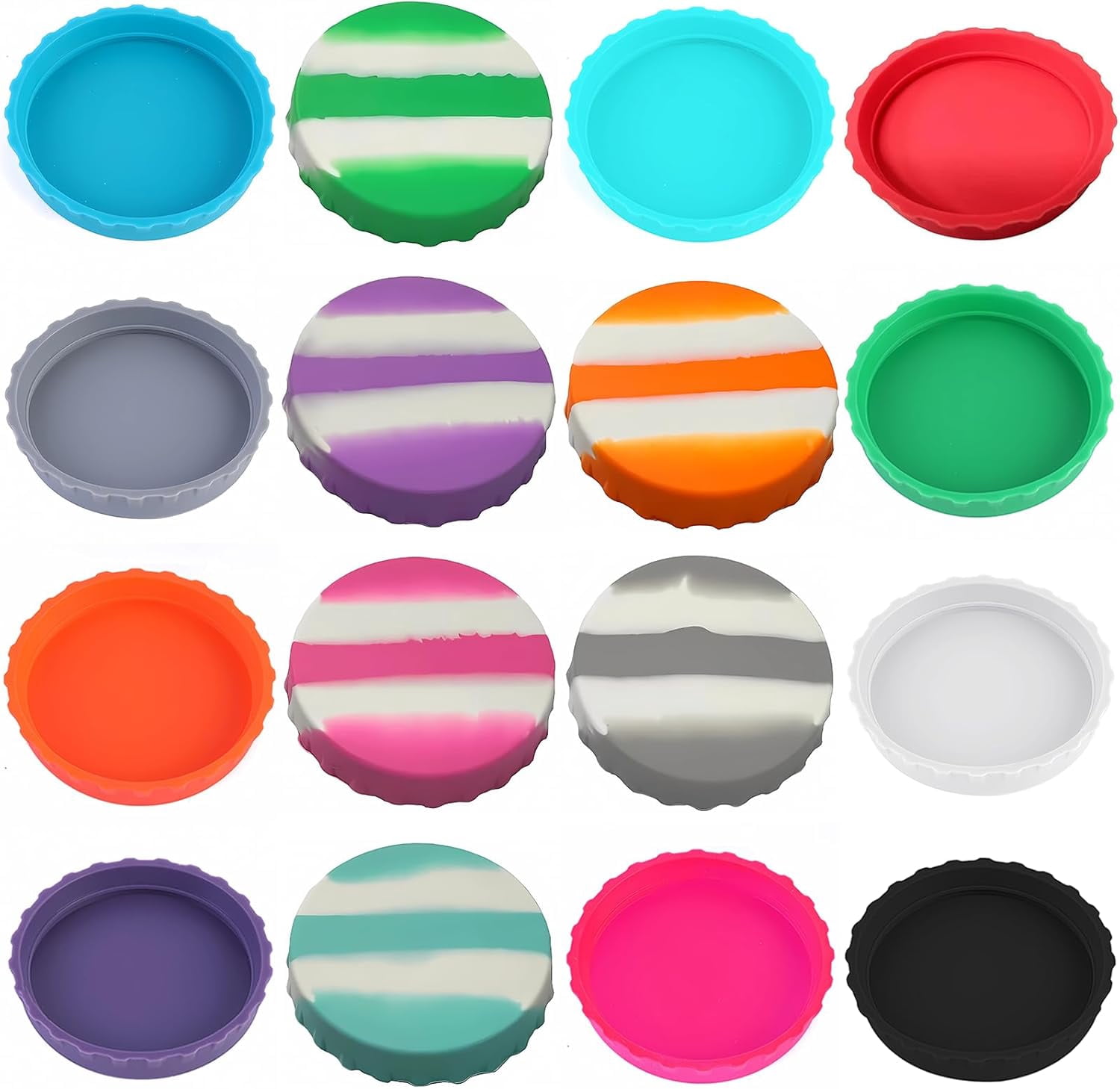 16 Pack Silicone Soda Can Lids, Covers, Caps, Topper, Saver, Stopper ...
