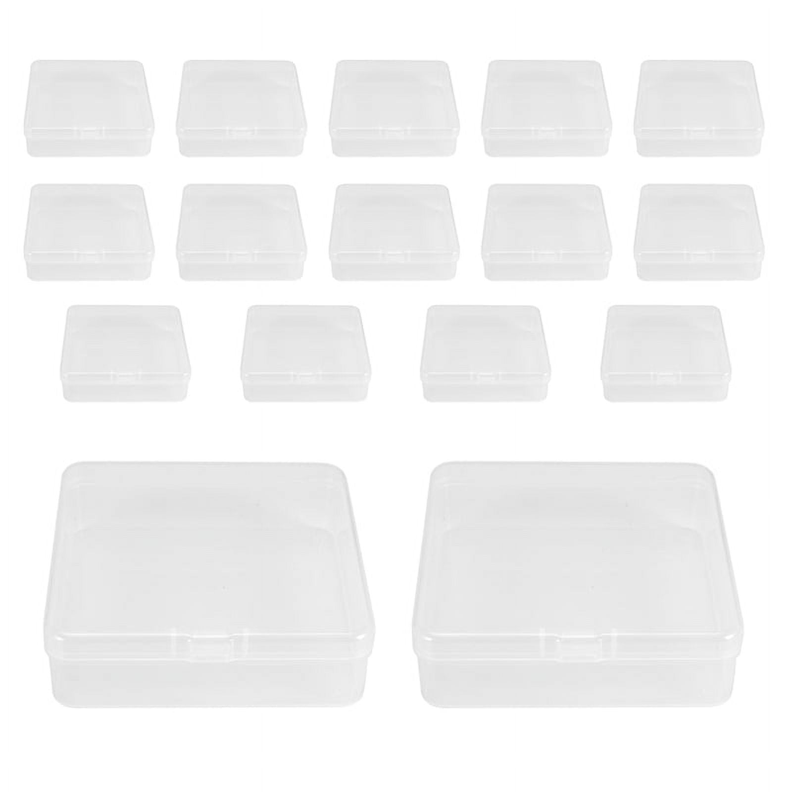 16 Pack Small Containers Clear Plastic Boxes Beads Storage with Hinged ...