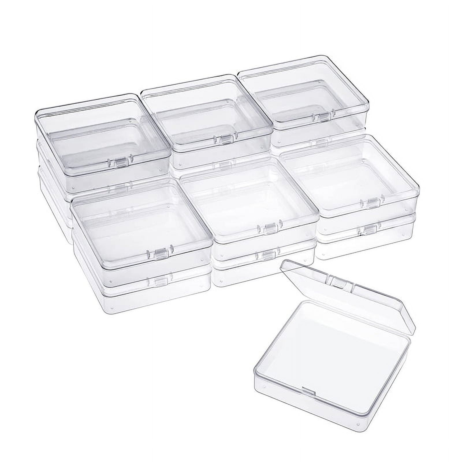 16 Pack Small Containers Clear Plastic Boxes with Hinged Lids - Walmart.com