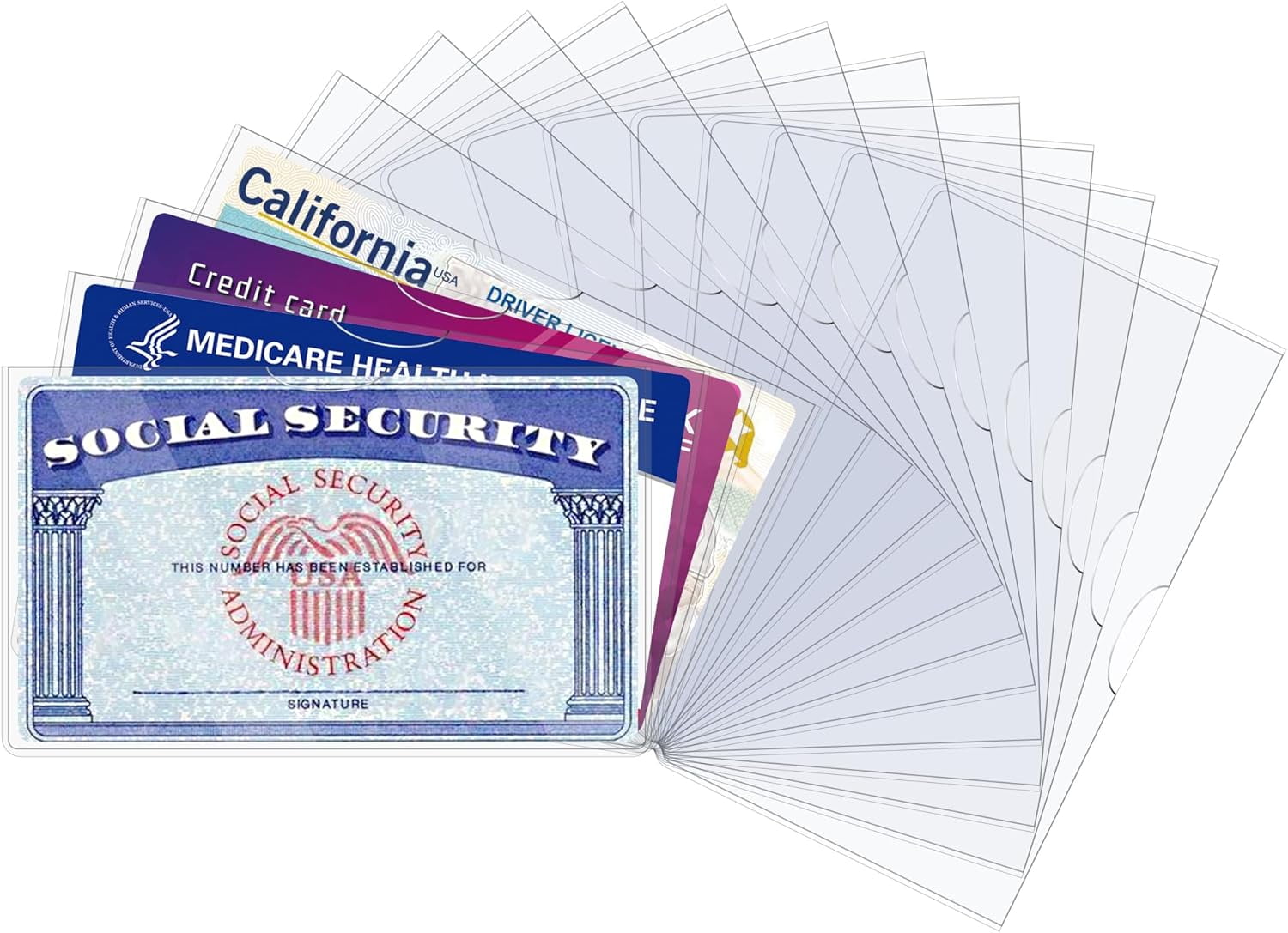 16 Pack Social Security Card Protector Sleeves/New Medicare Card ...
