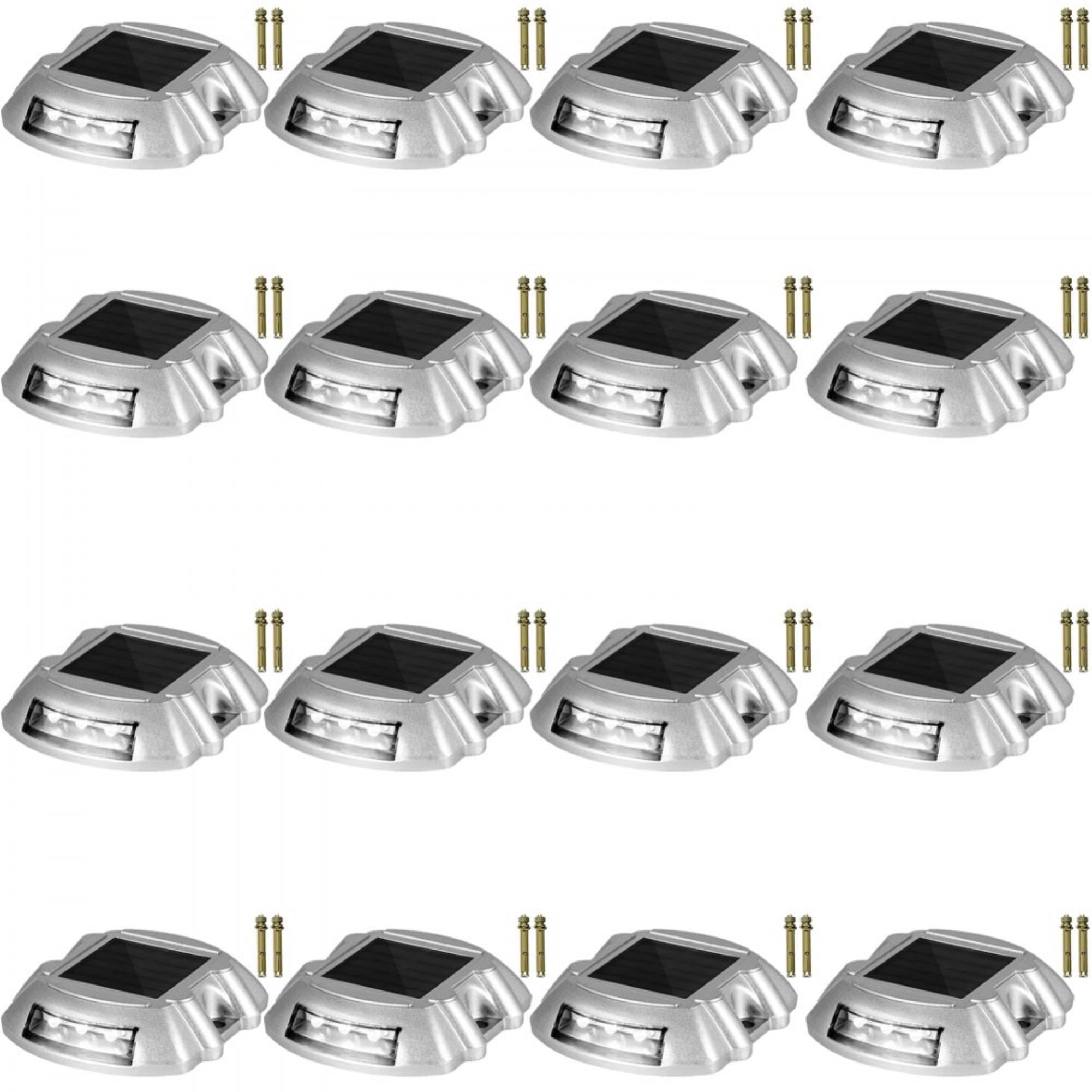 16-Pack Solar Driveway Lights - Bright White, Waterproof & Wireless ...