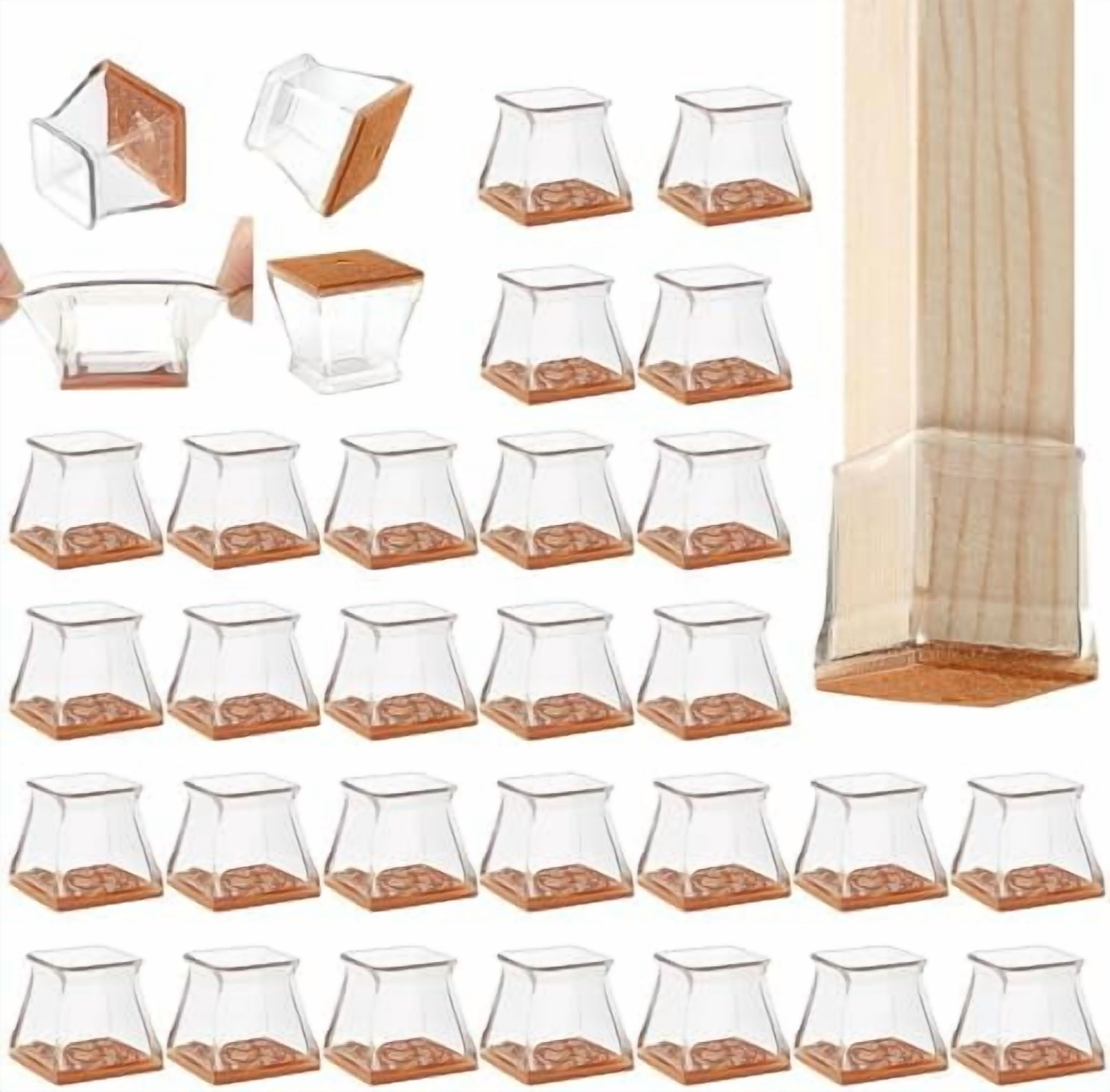16 Pack Square Chair Leg Floor Protectors for Hardwood Floors, Silicone ...