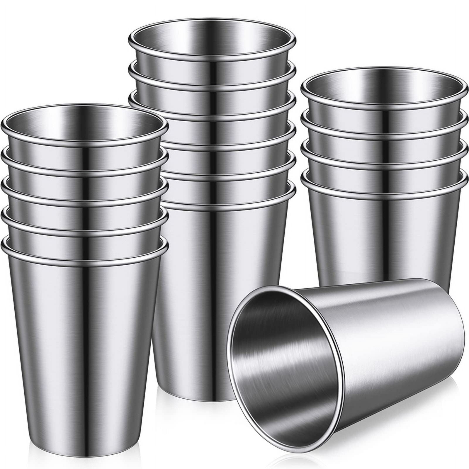 16 Pack Stainless Steel Tumbler Cups - ,Unbreakable for Camping,Travel ...