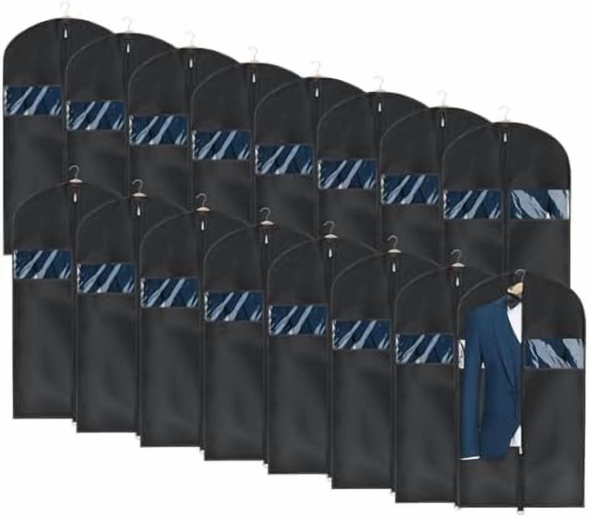 16 Pack Suit Garment Bag for Men, 40-Inch Suit Cover Bag Garment Bag ...