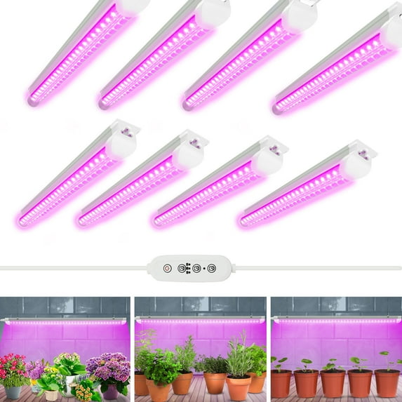 16 Pack T8 LED Grow Lights Indoor 2FT LED Plant Lamps 20W Full Spectrum ...