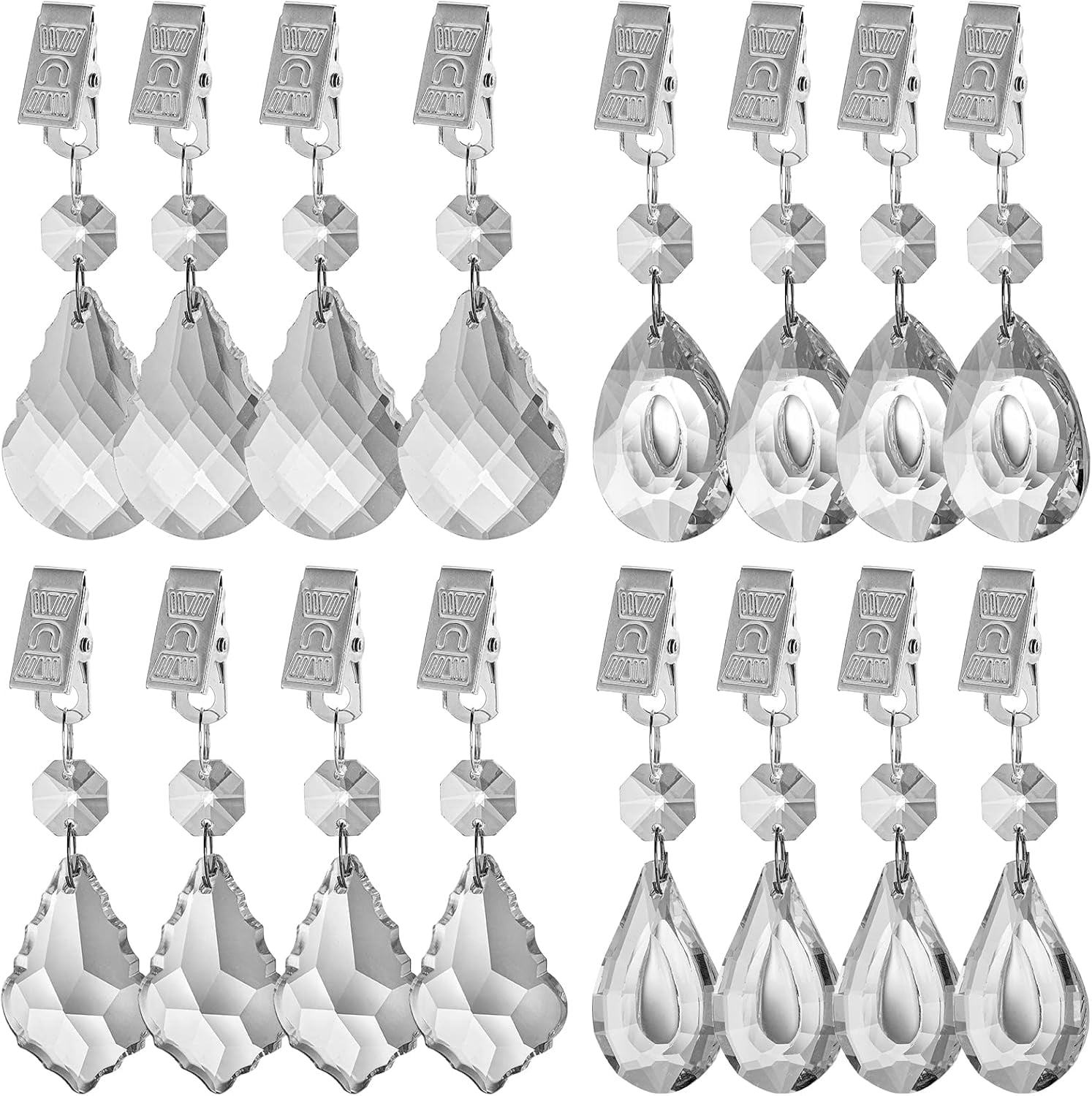 16 Pack Tablecloth Weights Kit, Crystal Table Cover Pendants with Metal ...