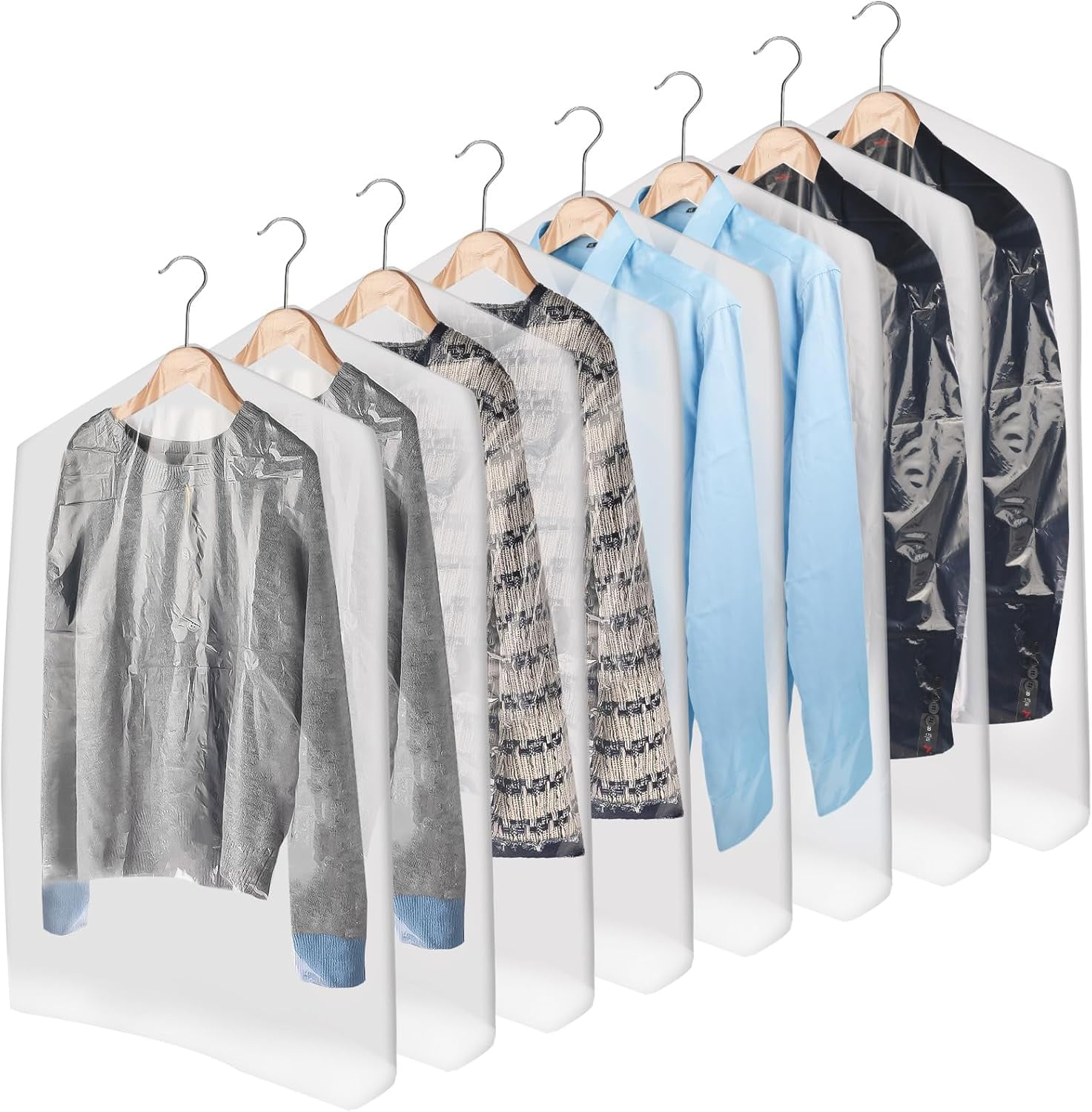 16 Pack Thick Dry Cleaner Bags, Clear Dry Cleaning Bags, Dust-Proof ...