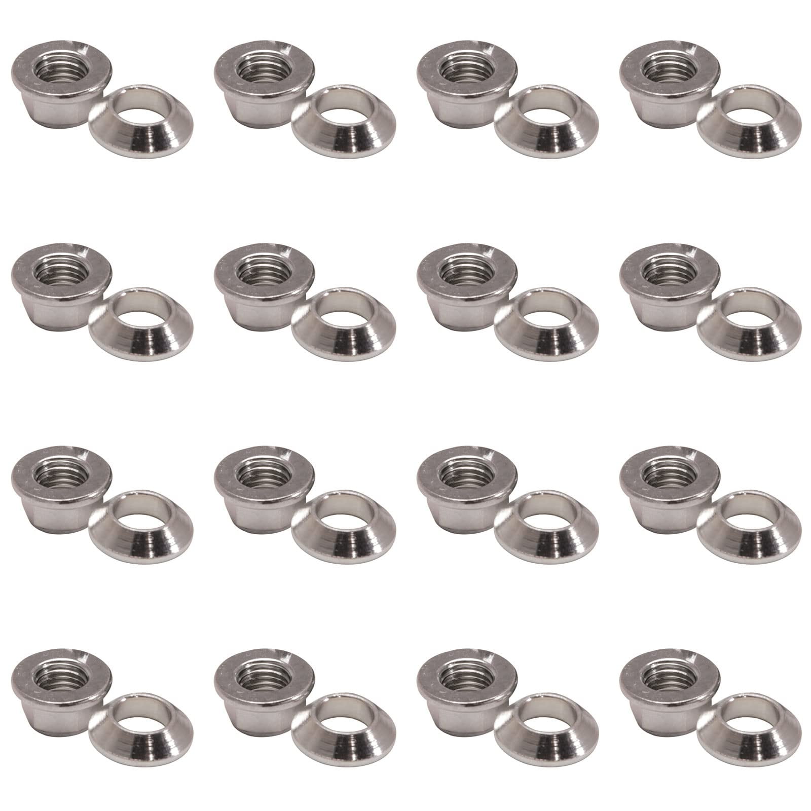 (16 Pack) Tusk Universal Chrome Flange/Tapered Locking Lug Nut 10mm x 1 ...