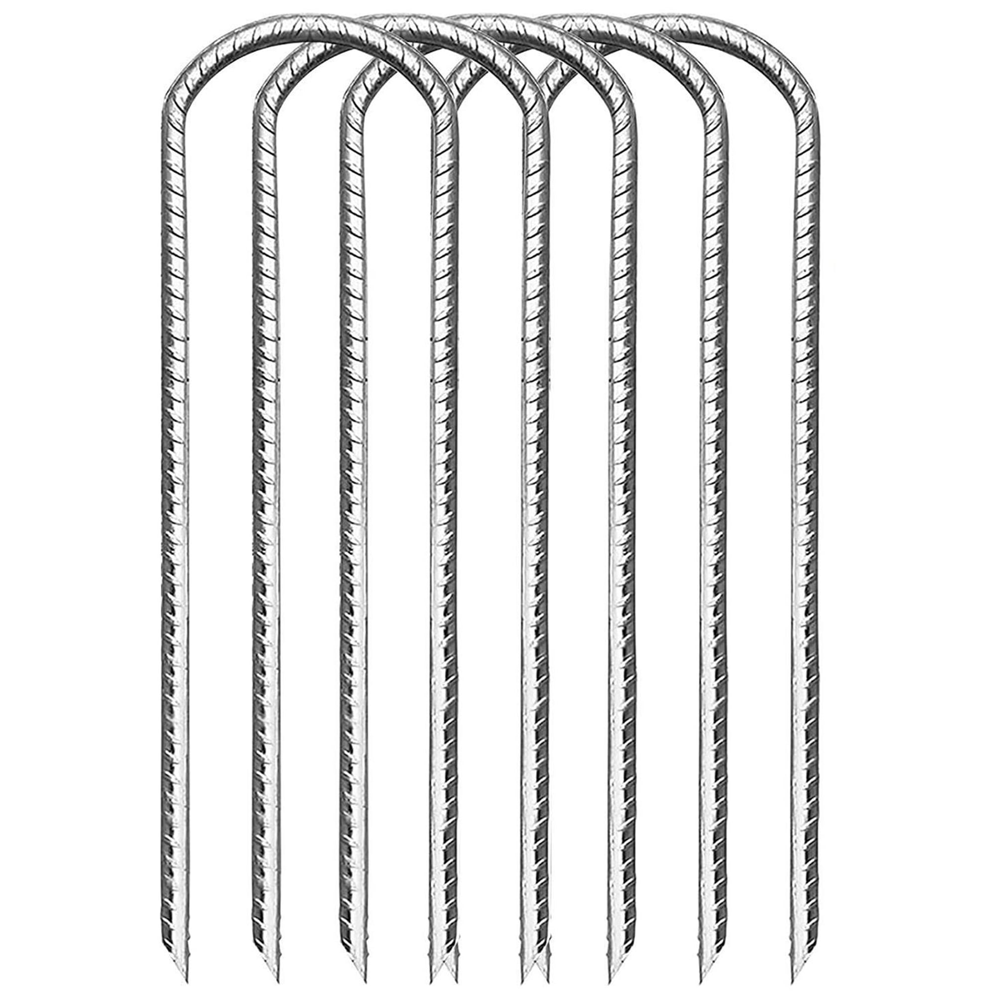 16-Pack U-Shaped 0.4" X 12" Steel Rebar Staples - Heavy Duty Landscape ...