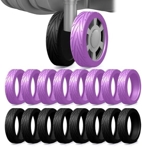 16 Pack Upgrade Luggage Wheel Covers, Silicone Protective Covers for 2 ...