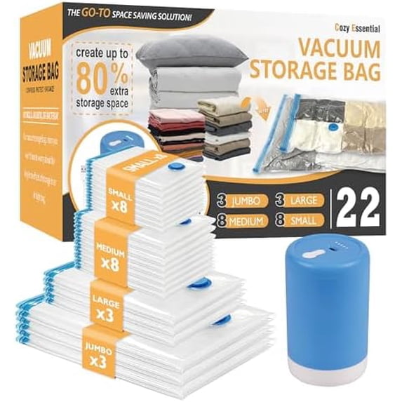 16 Pack Vacuum Storage Bags, Space Saver Bags (2J/2L/3M/3S/6Roll ...