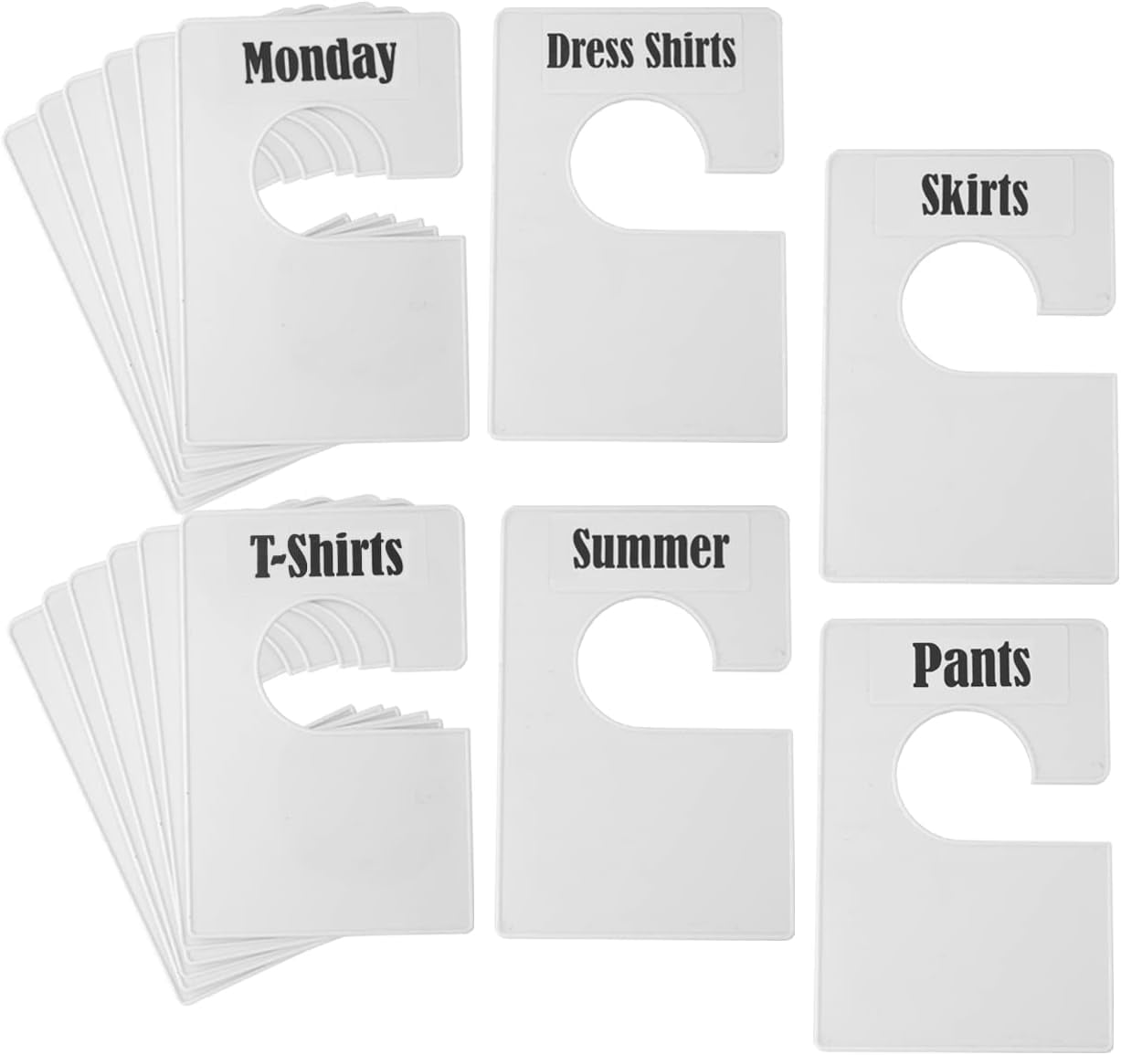 16 Pack White Clothing Rack Size Dividers Plus 60 Labels (1 Inch) and ...