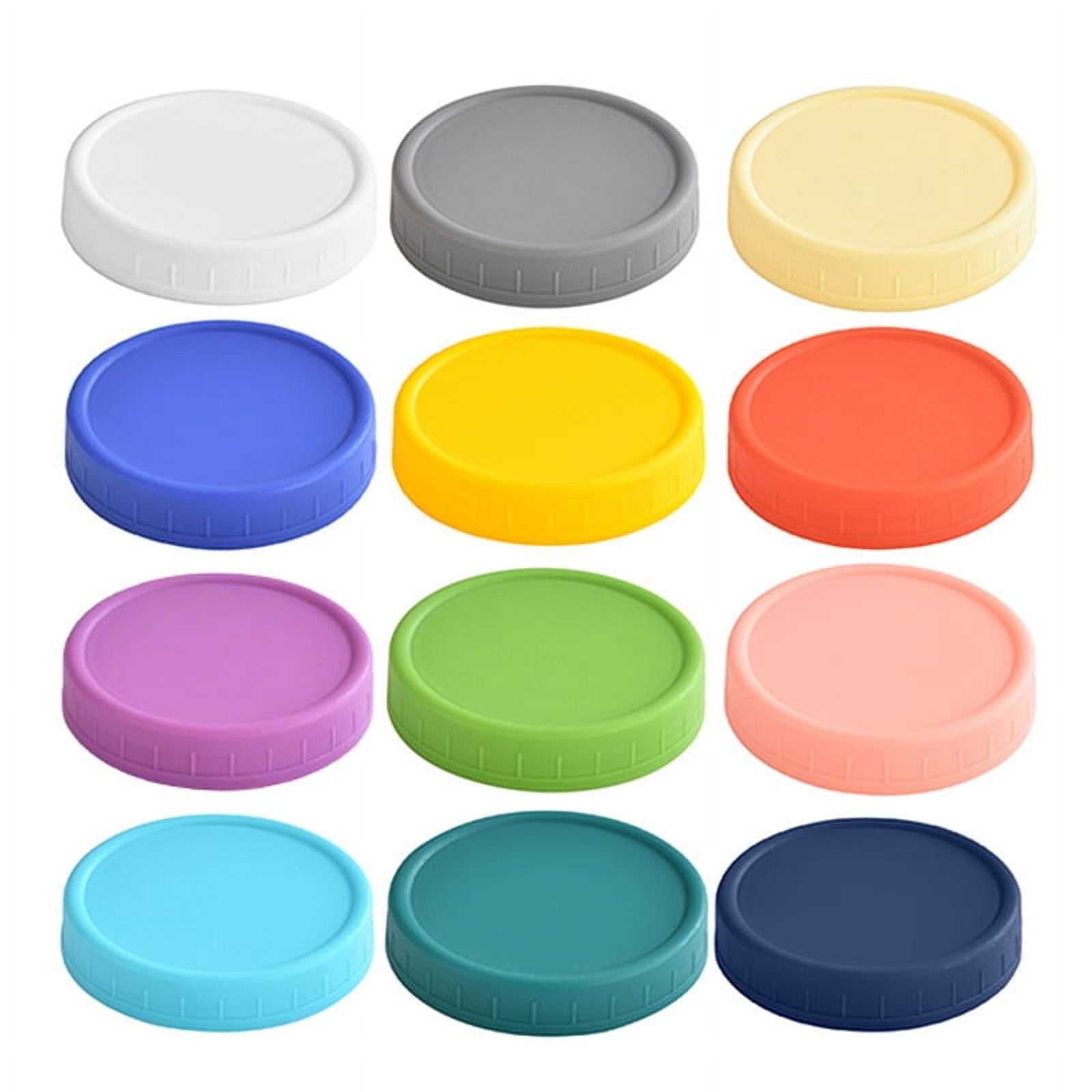 16 Pack Wide Mouth Jar Lids,Plastic Storage Caps for Canning Jars,Leak ...