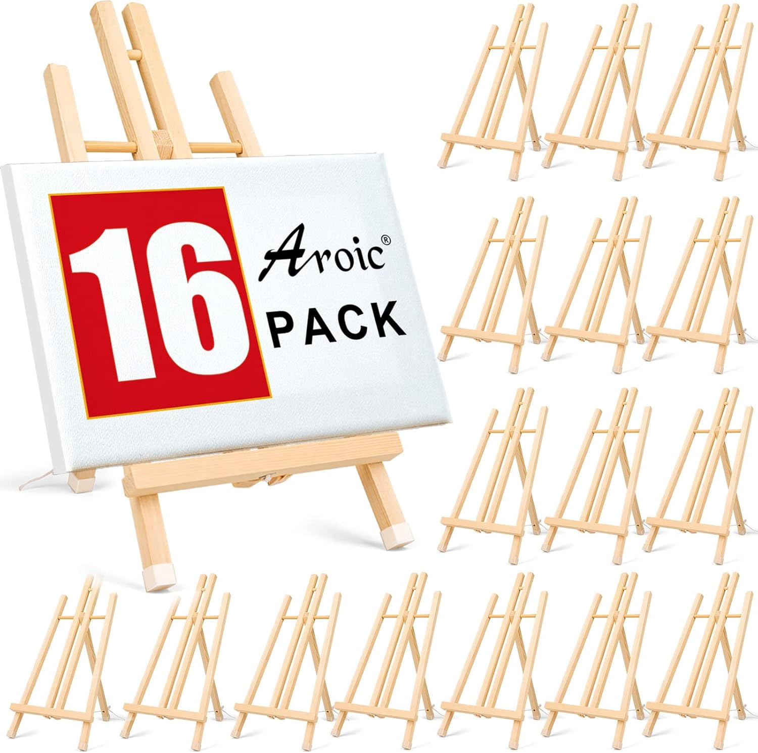 16 Pack Wood Easel Stands for Painting Canvases, Art Crafts, Tripod ...