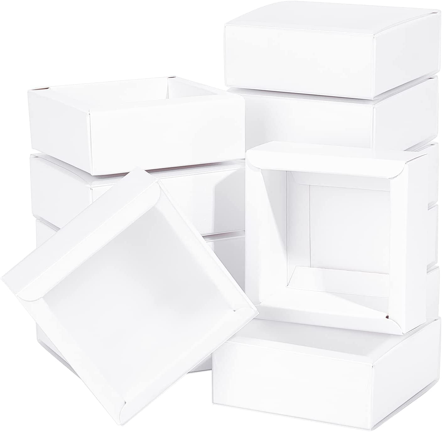 16 Packs 3.3x3.3x1.3inch Clear Frosted PVC Cover Drawer Boxes Square ...