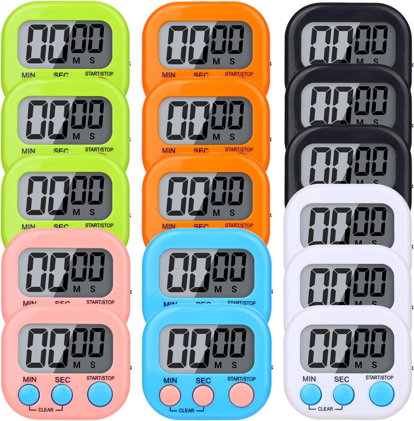 16 Packs Digital Timer Multi-Function Electronic Timers for Classroom ...