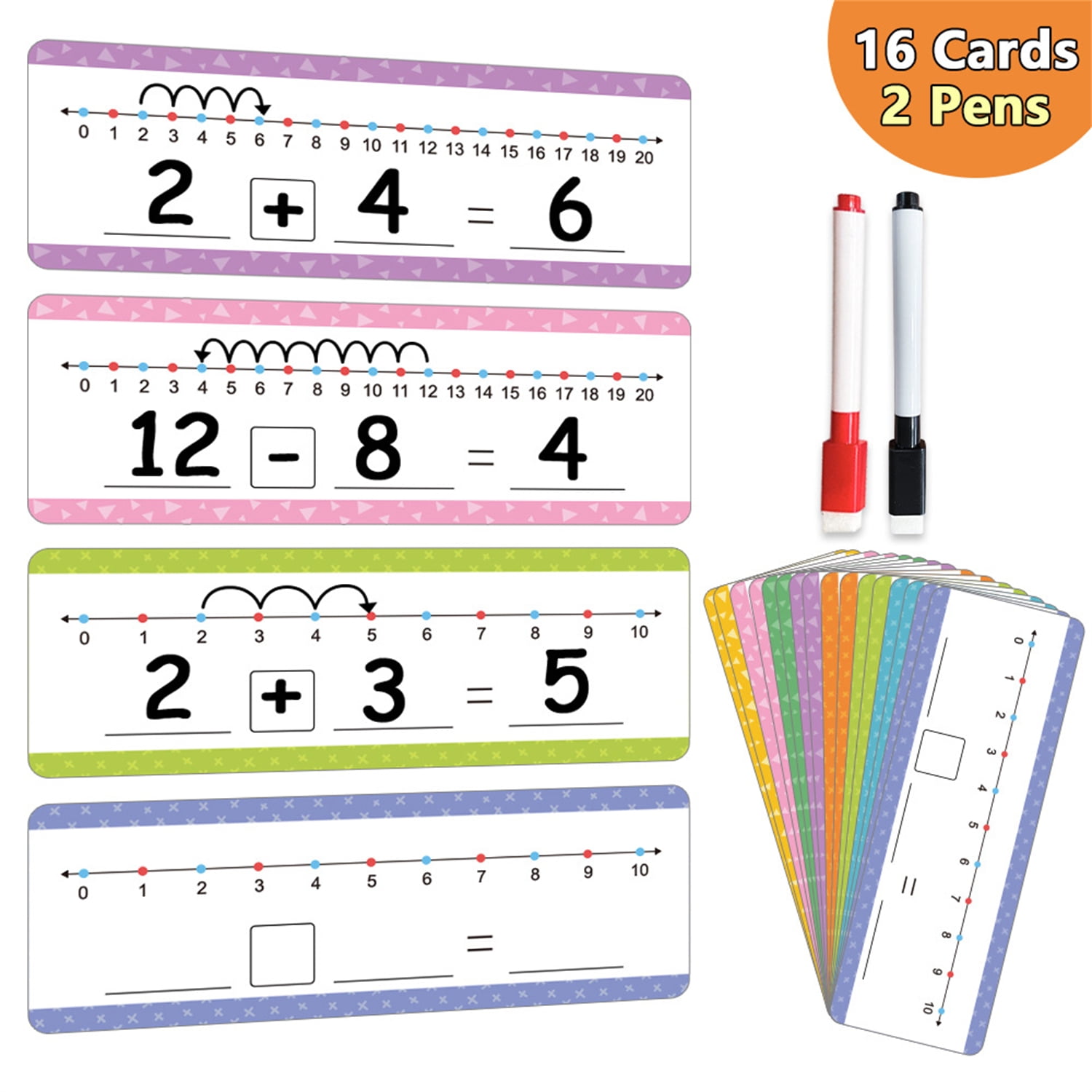 16 Packs Number Line Dry Erase Boards Topboutique Addition ...