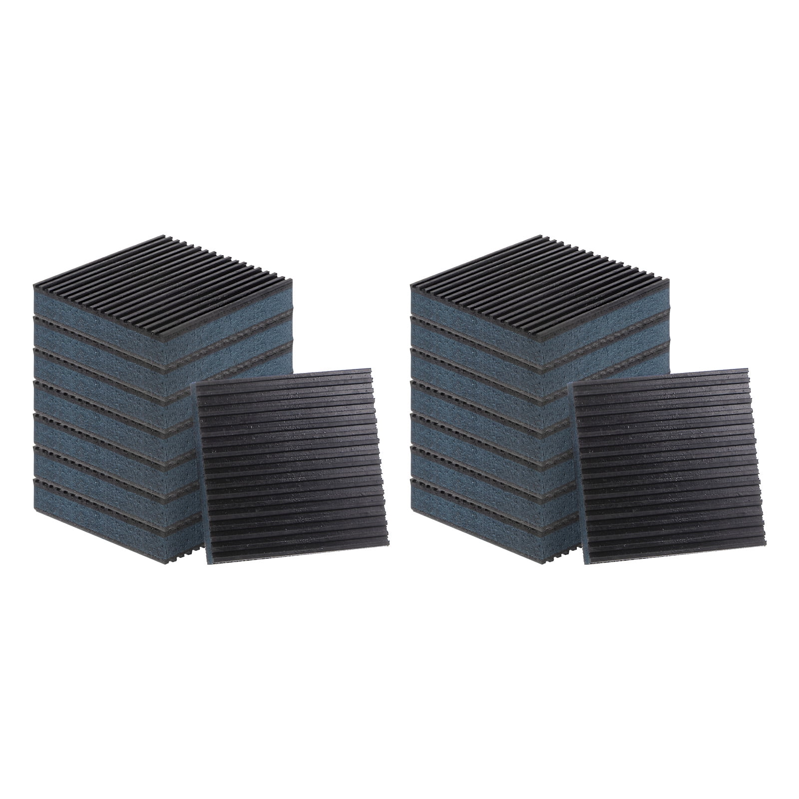 16 Packs Ribbed Anti-Vibration Isolation Rubber Pads 4" Length x 7/8 ...