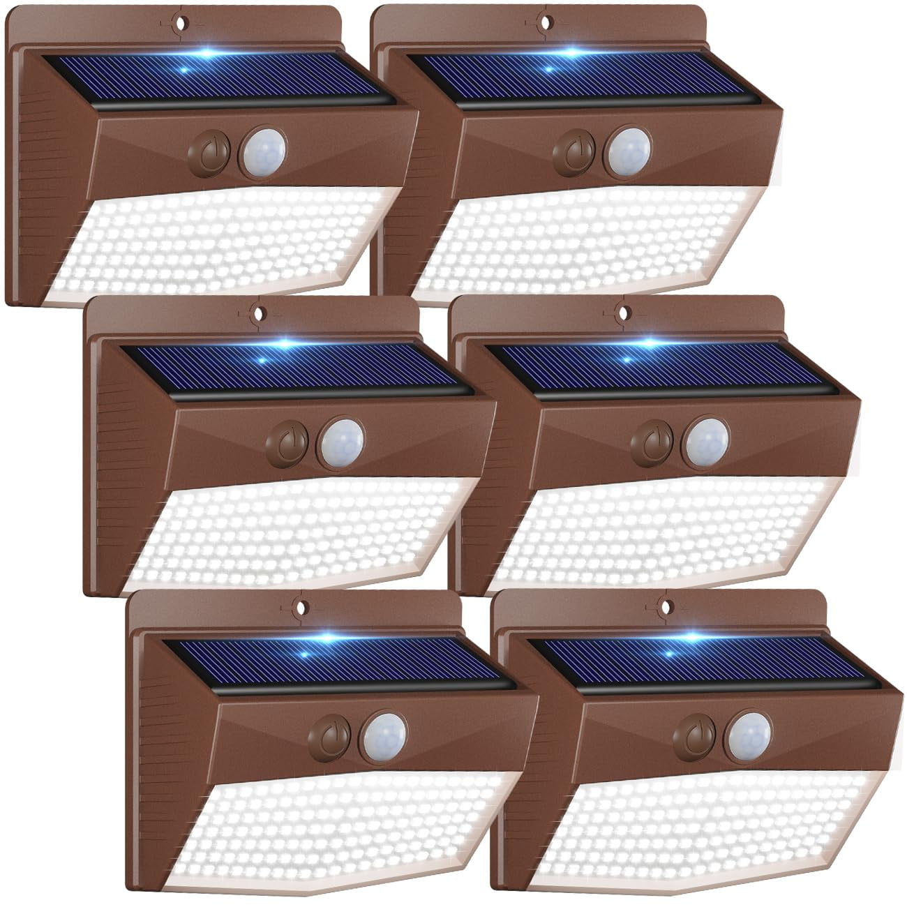 [ 16 Packs] Solar Motion Sensor Lights Outdoor, Solar Fence Lights with 3 Lighting Modes, Solar ...