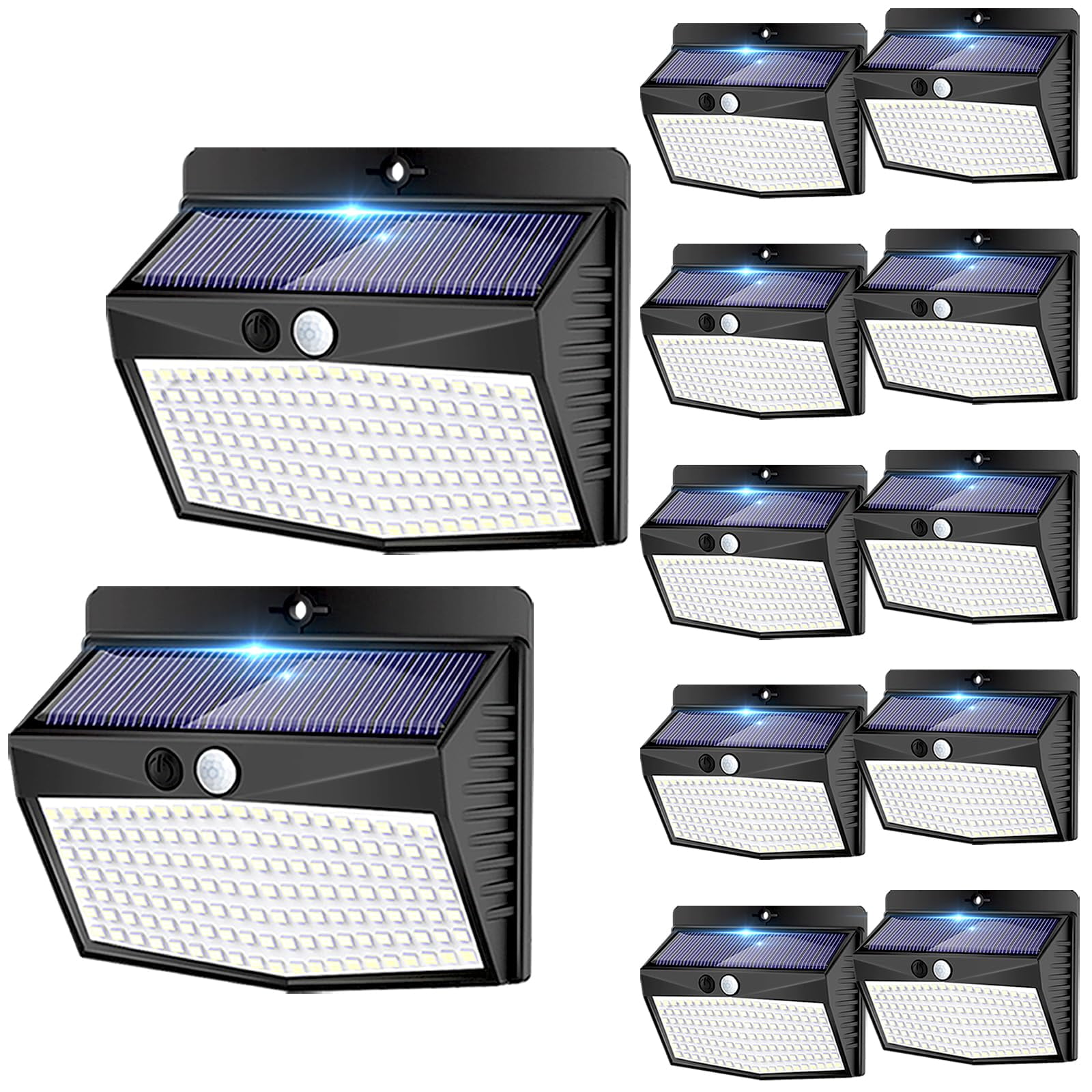 [ 16 Packs] Solar Motion Sensor Lights Outdoor, Solar Fence Lights with 3 Lighting Modes, Solar ...