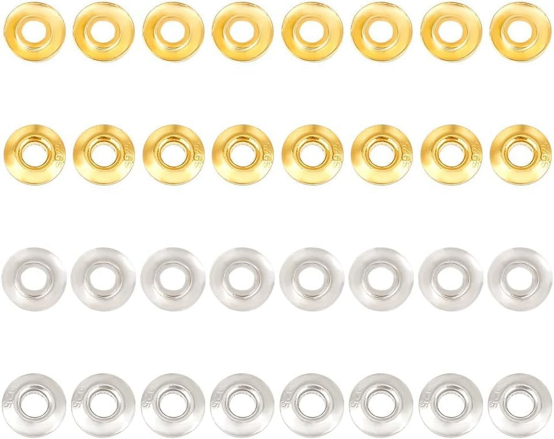 16 Pairs 2 Colors 925 Sterling Silver Spacer Beads Flat Round with S925 ...