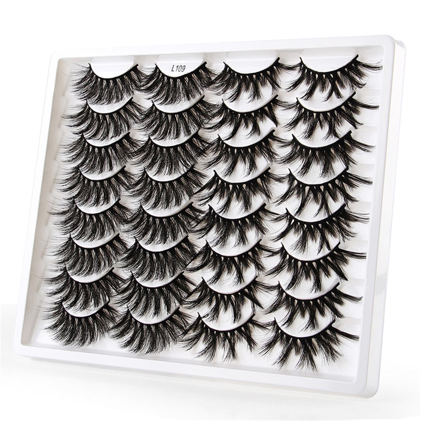 16 Pairs Faux Mink False Eyelashes Set - Volume Natural Wispy Lashes ...