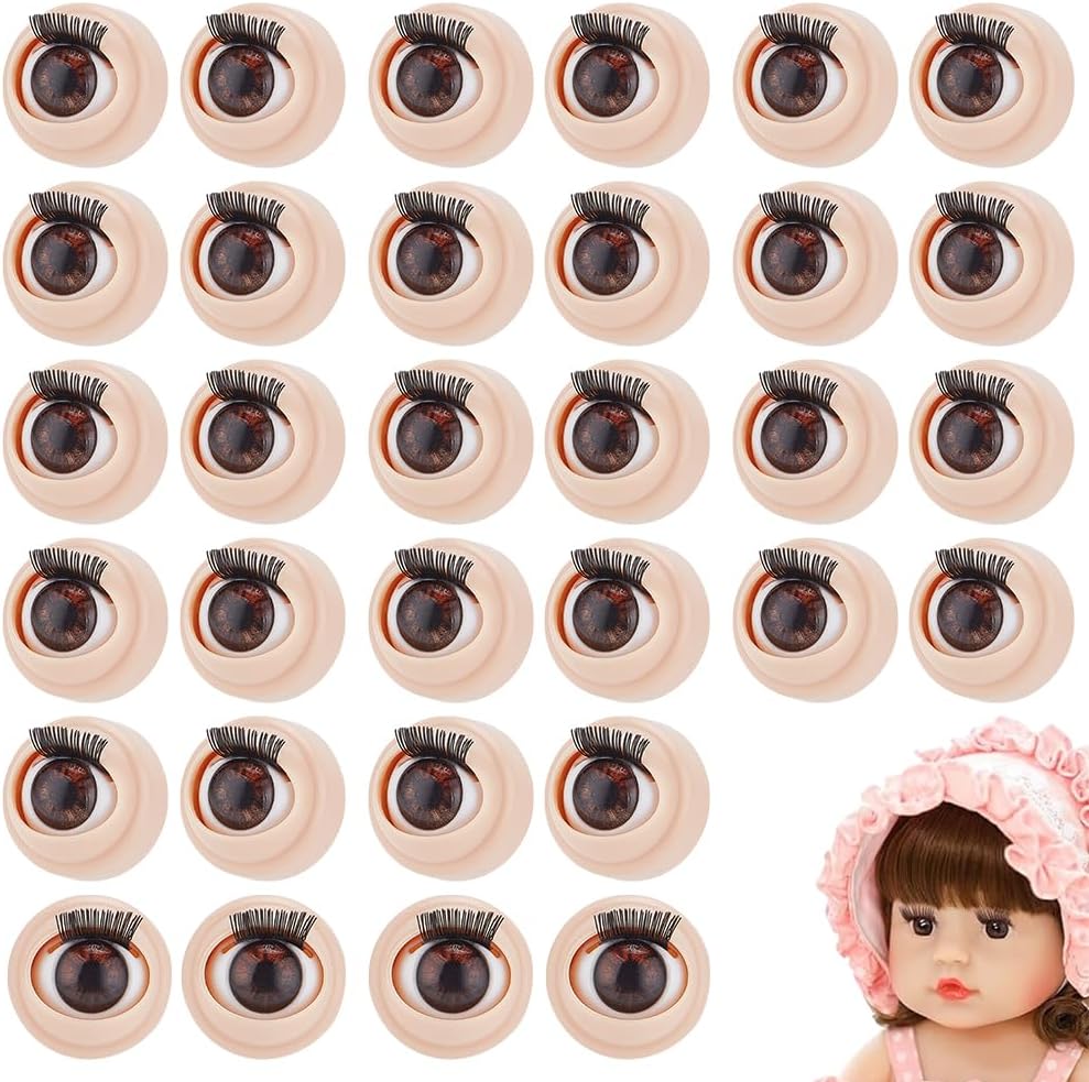 16 Paris 3D Safety Eyes with Eyelash Puppet Eyes Amigurumi Eyes Half ...