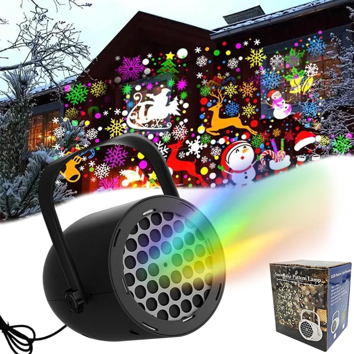 16-Pattern USB Christmas Projector Light, Christmas Snowfall Light ...