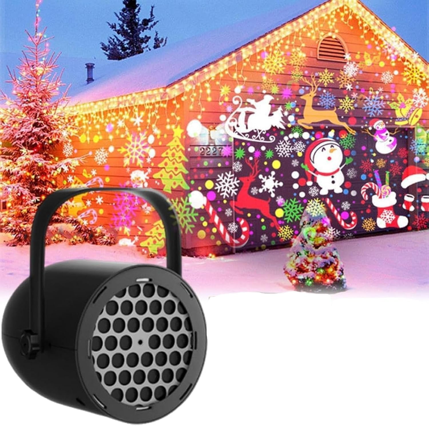 16-Pattern USB Christmas Projector Light, Christmas Snowflake Light ...