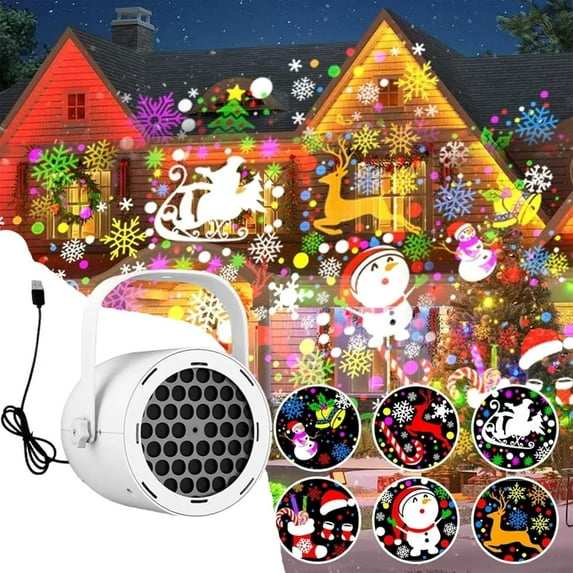 16-Pattern USB Christmas Projector Light,Christmas Snowflake Projector Lights Indoor,Holiday ...