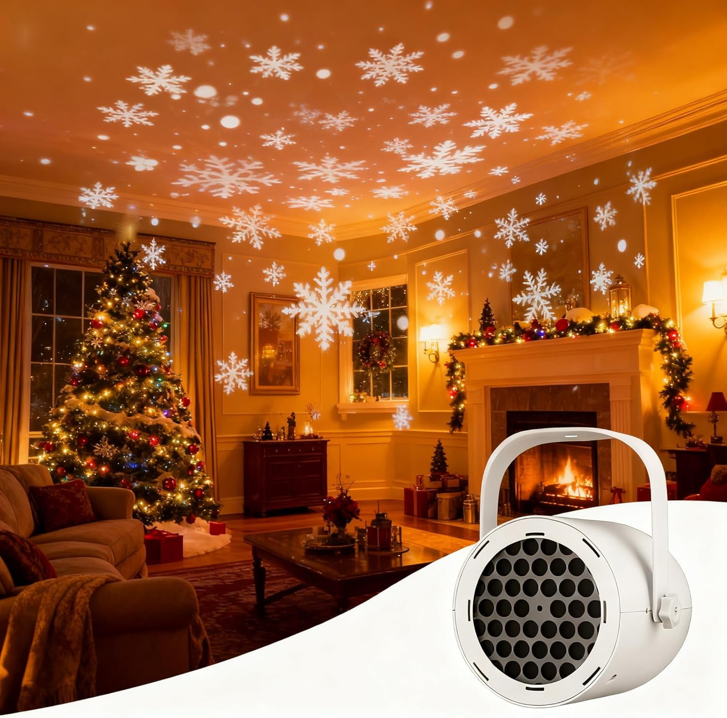 16-Pattern USB Christmas Projector Light, Rotating LED Christmas ...