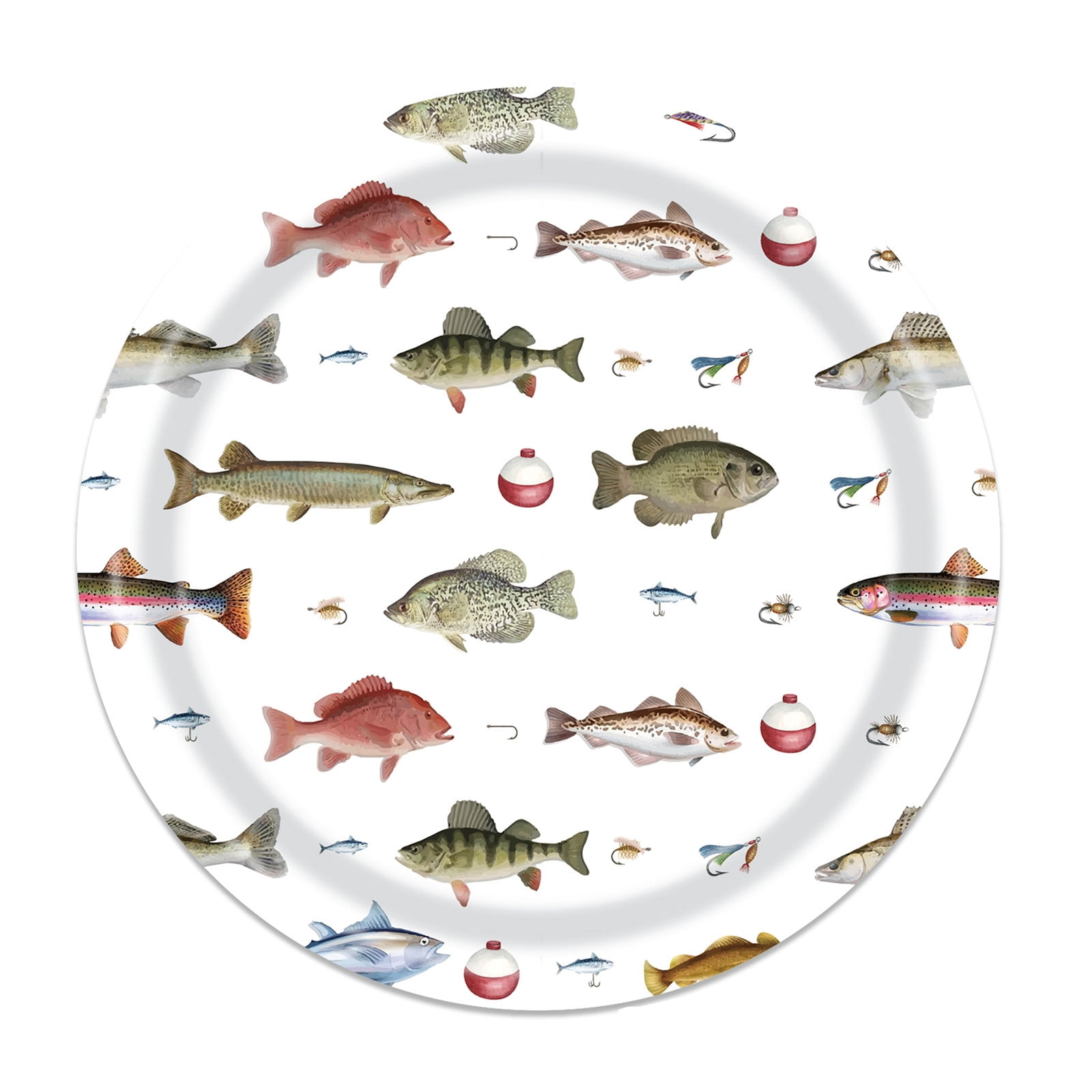 16-Pc Fishing Party Supplies Kit – Disposable Tableware Set with Fish ...