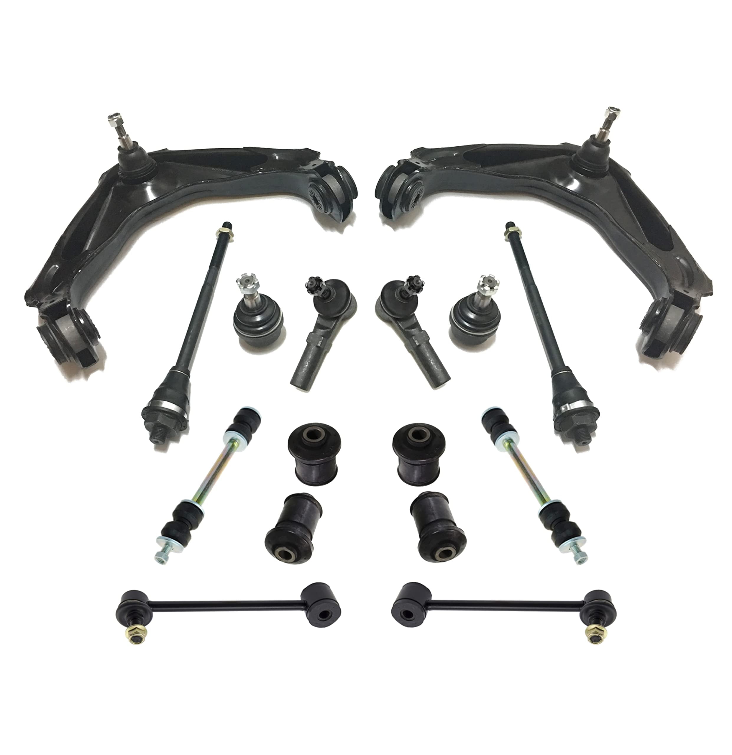 16 Pc Front & Rear Suspension Sway Bar Links, Lower & Upper Control Arm ...