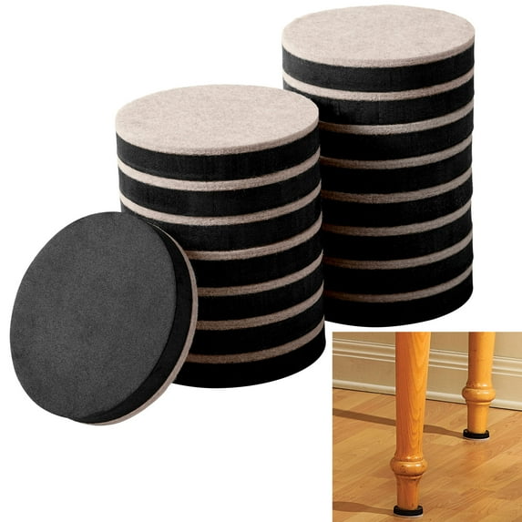 AllTopBargains 16 Pc Chair Glides, Large Furniture Sliders, Felt Foam ...