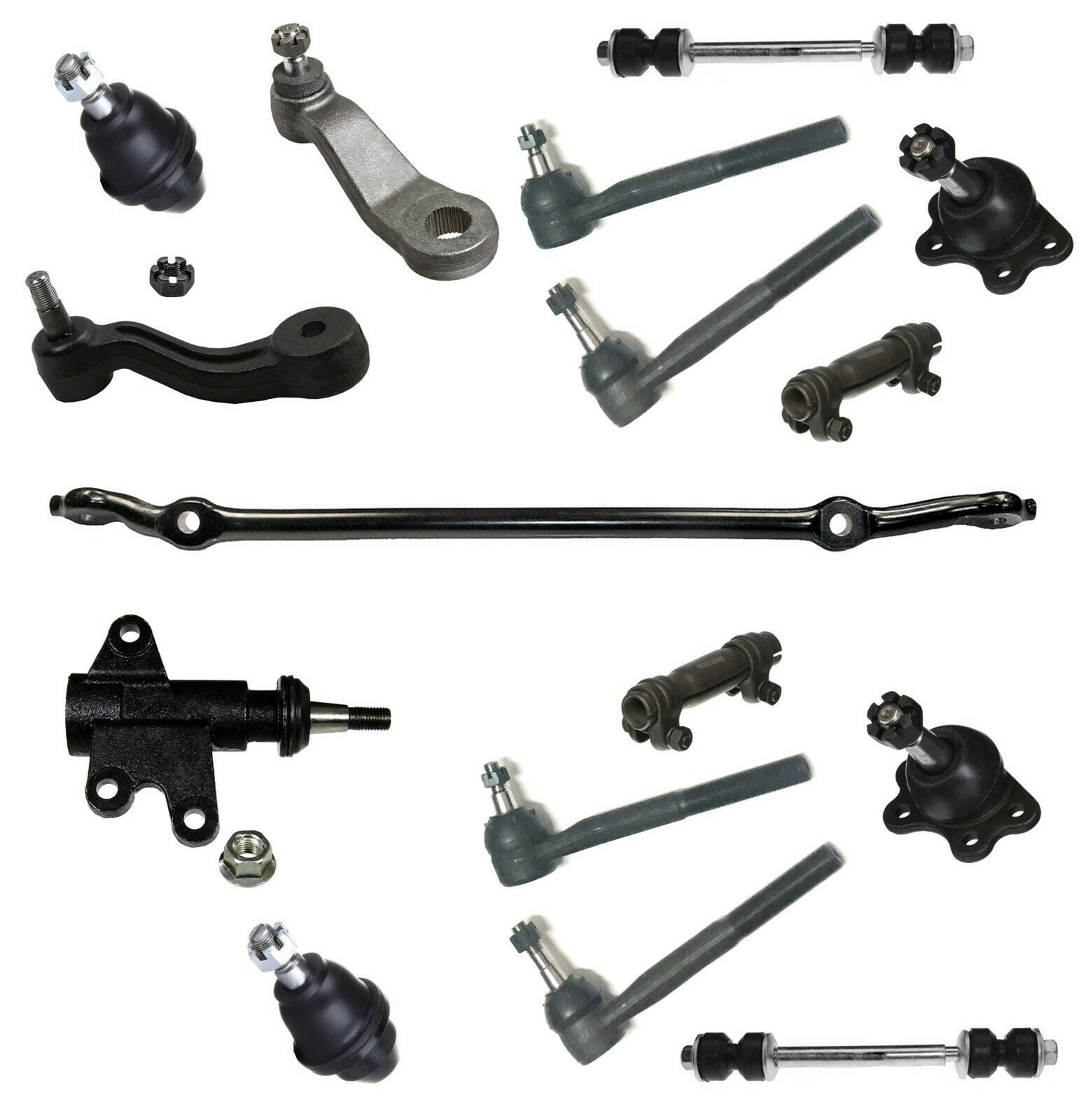 16 Pc Steering & Suspension Kit Center Link Adjusting Sleeves Tie Rod ...