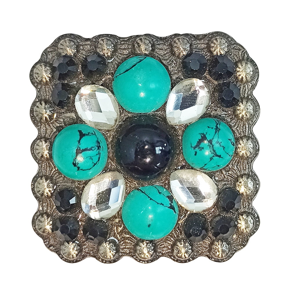 16 Pc Western Screw Back Square Antique Finish Concho Cowgirl Hilason ...