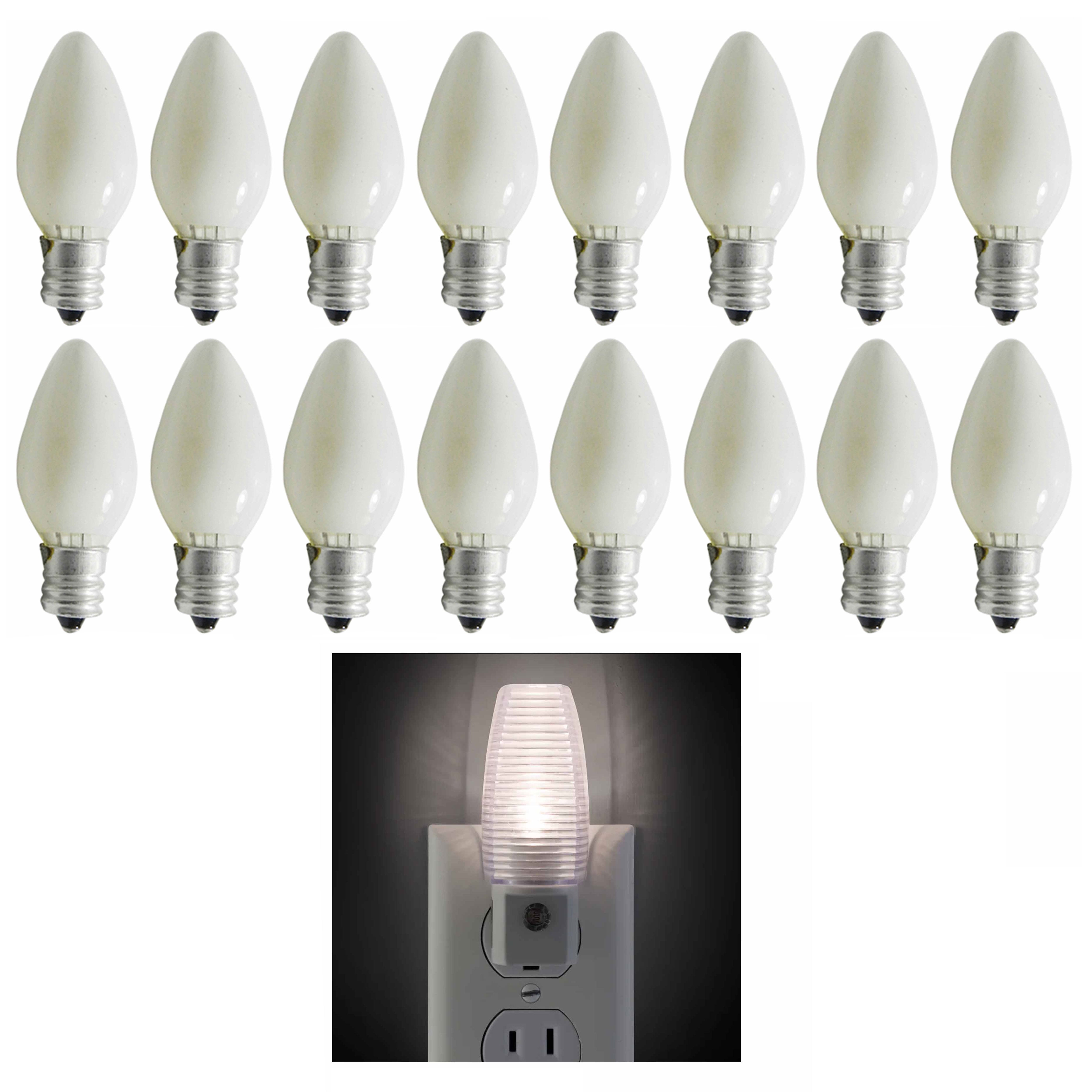 Generic 16 Pc Snow White Night Light Bulbs, 4W 120V, Cool White ...