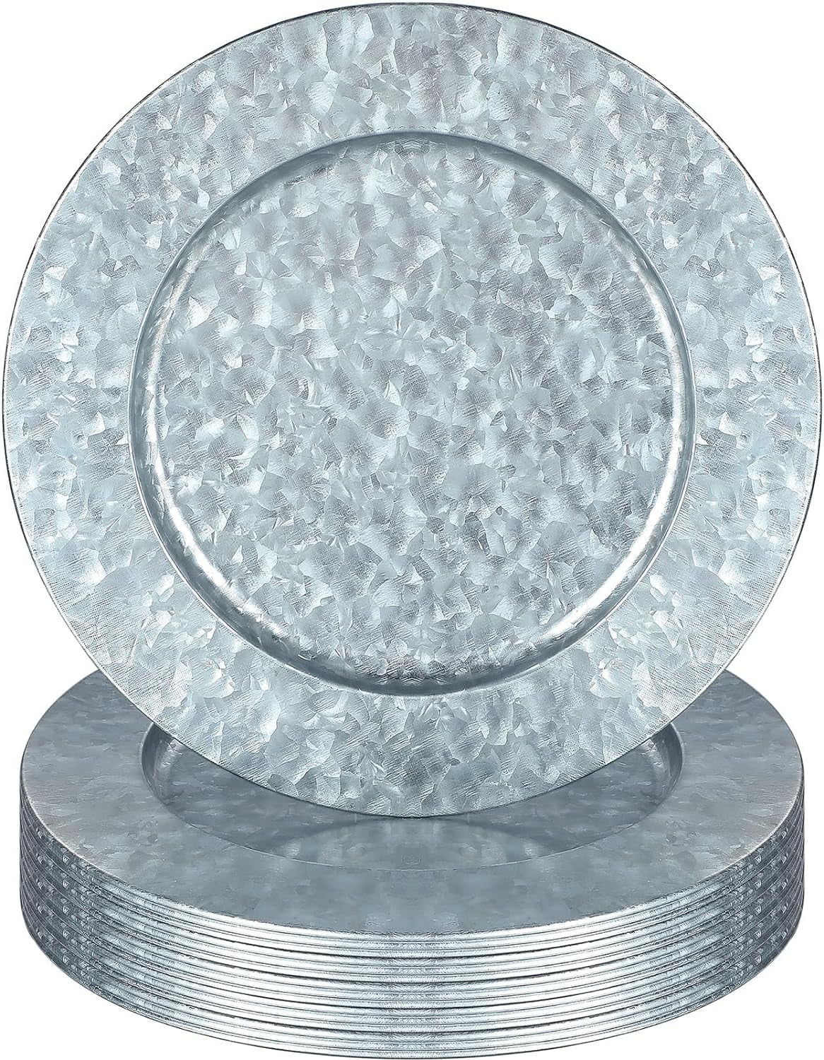 16 Pcs 13 Inches Round Charger Plates Silver Metal Chargers for Dinner ...
