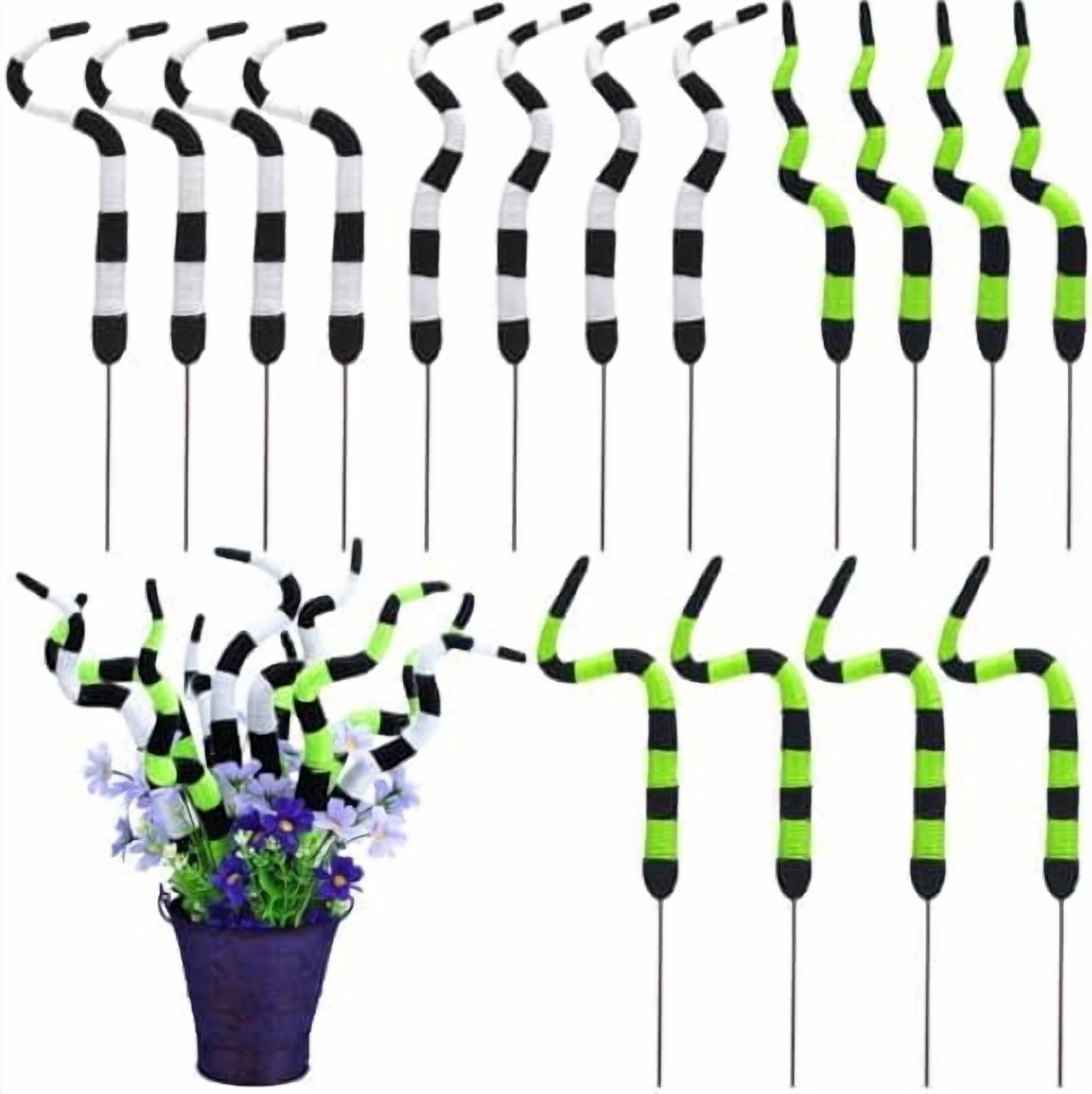 16 Pcs 14 inch Halloween Sandworm Decoration Halloween Plant Stakes ...