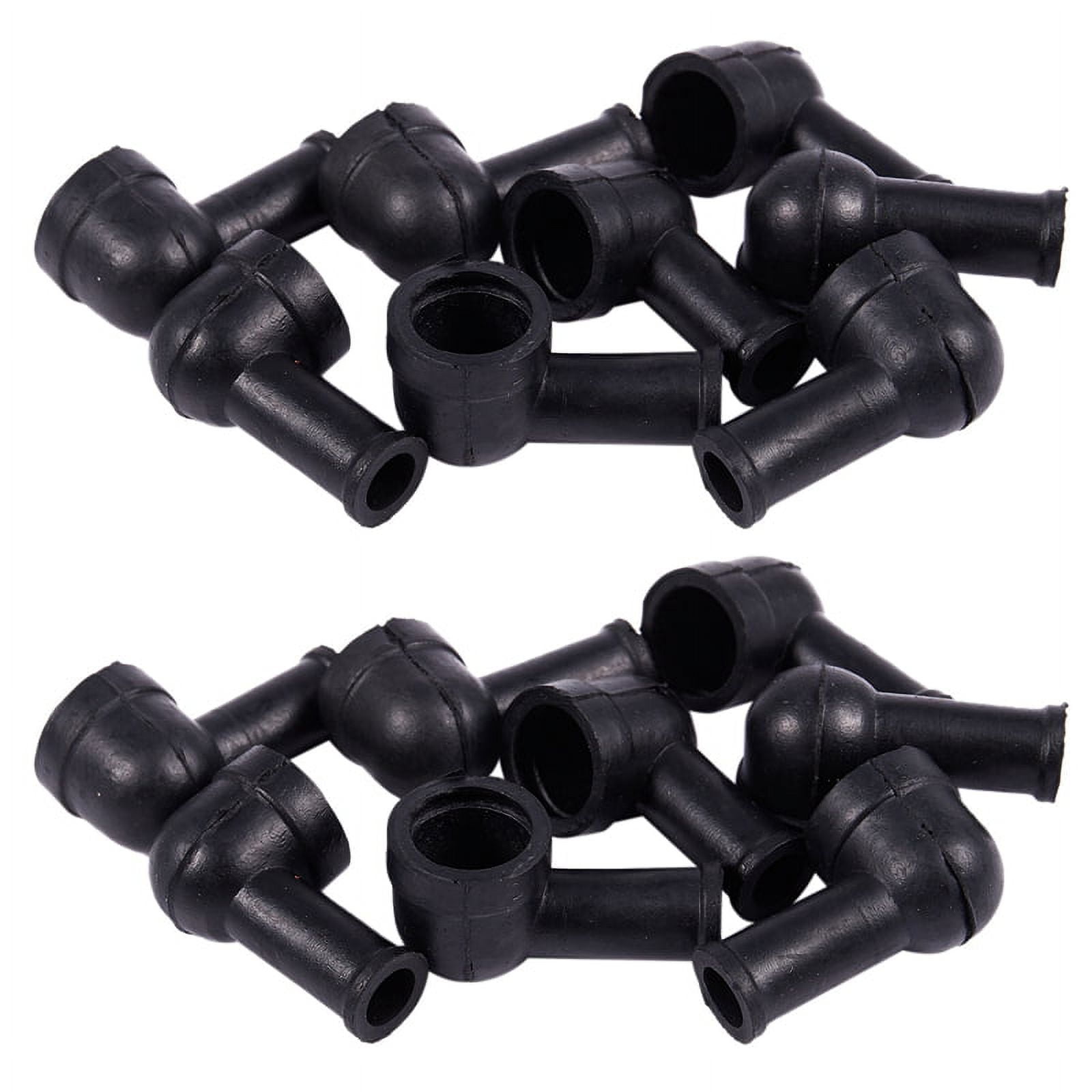 16 Pcs 15mm x 8mm Black Smoking Pipe Shaped PVC Battery Terminal ...