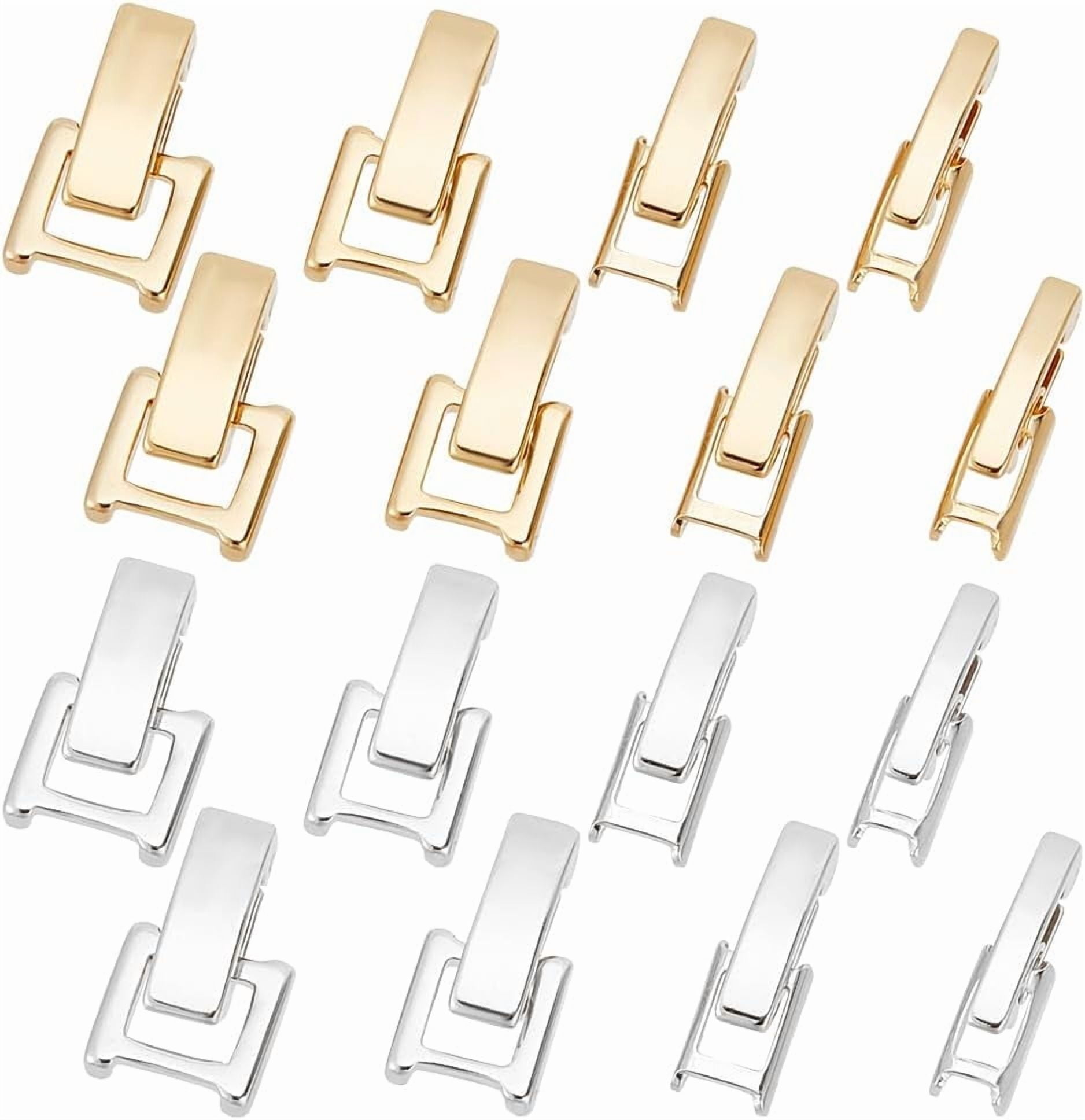 16 Pcs 2 Colors 4 Sizes Brass Fold Over Clasps Real 24k Gold Plated ...