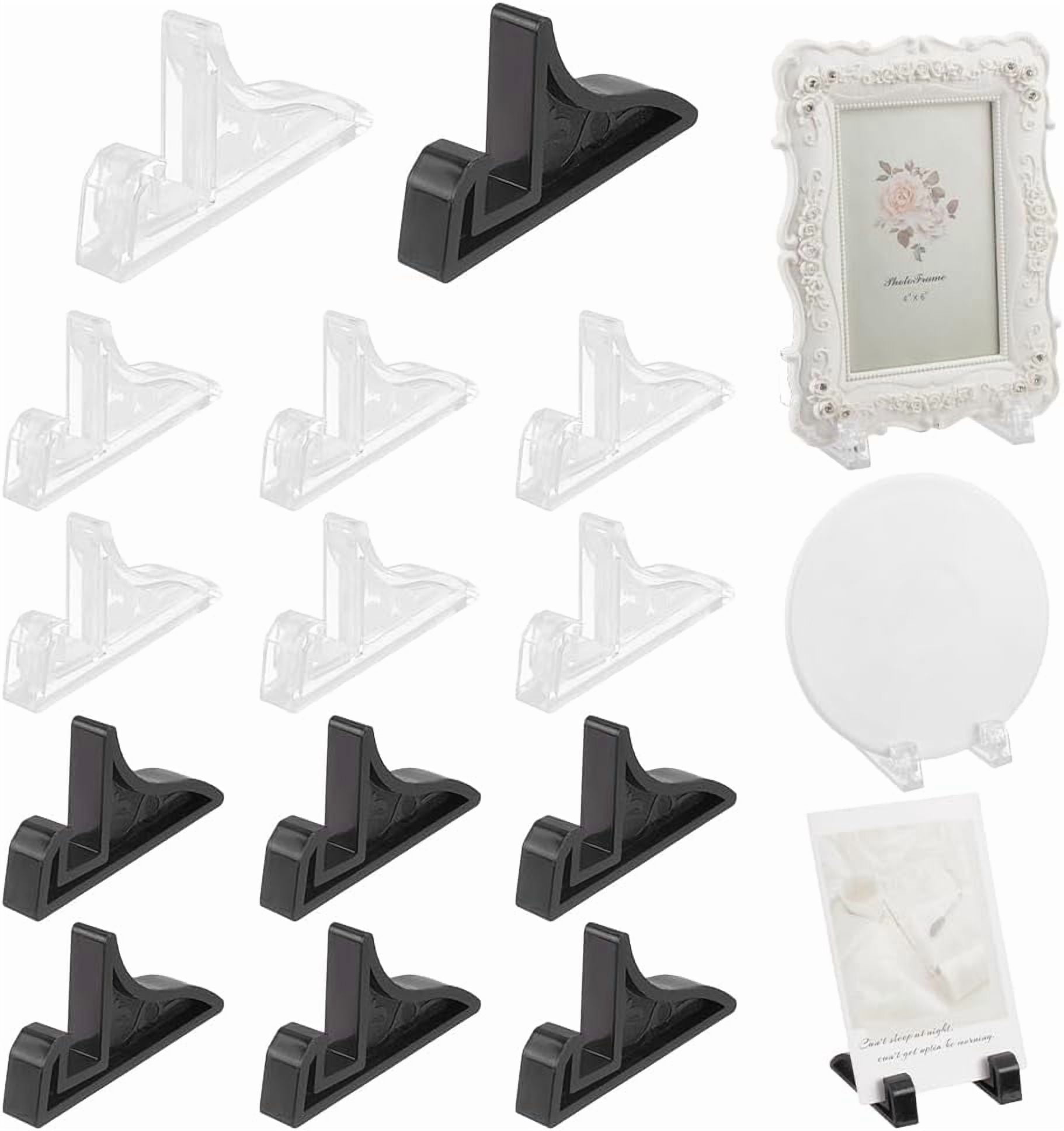 16 Pcs 2 Colors Plastic Photo Frame Display Stands Plastic Easel Stand ...