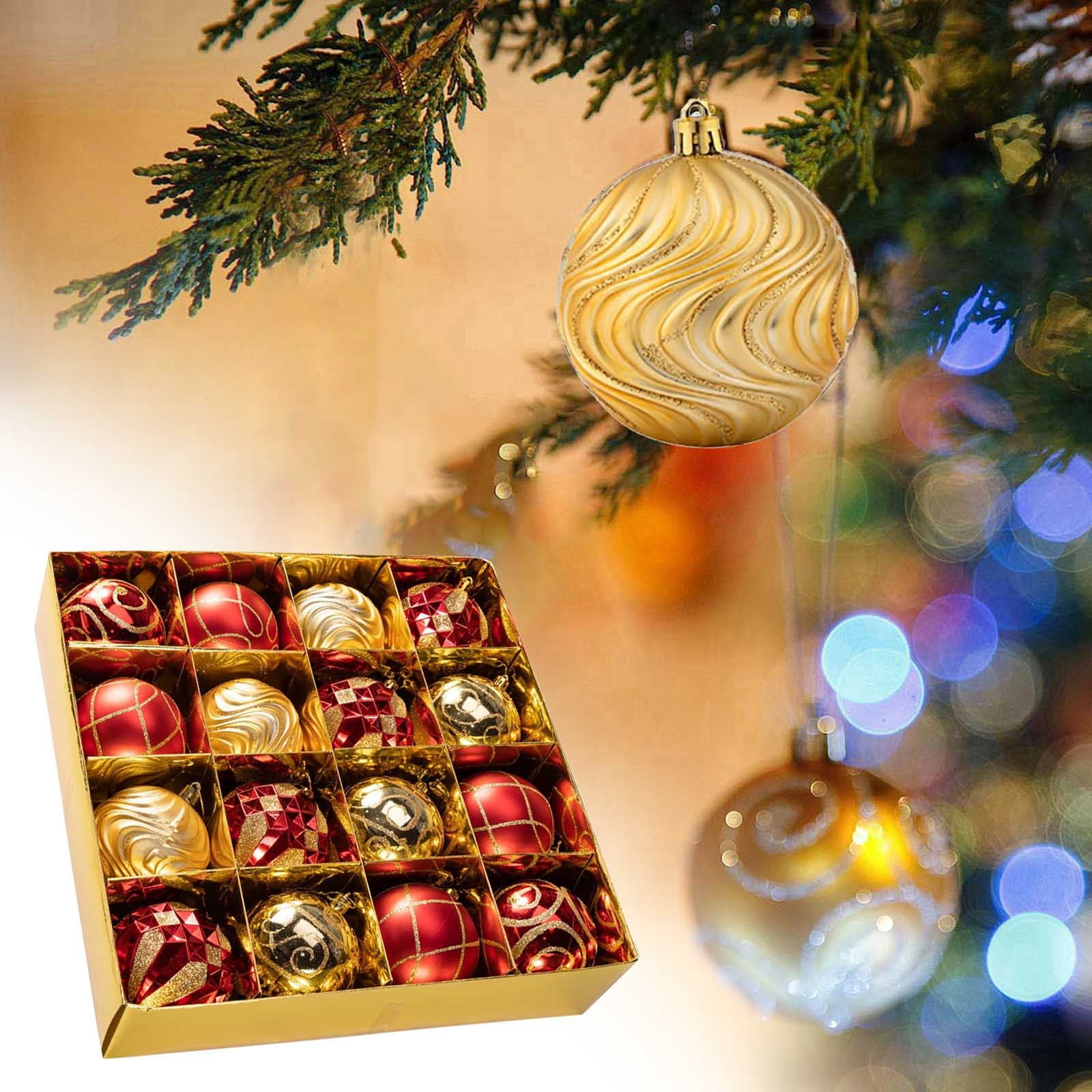 16 Pcs 3.15 Inch Christmas Tree Decorations Set, Shatterproof Christmas ...