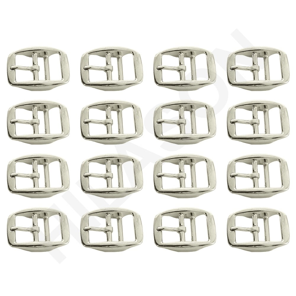 16 Pcs. 3/4 In Die Cast Double Bar Buckle Nickel Plated By Hilason ...