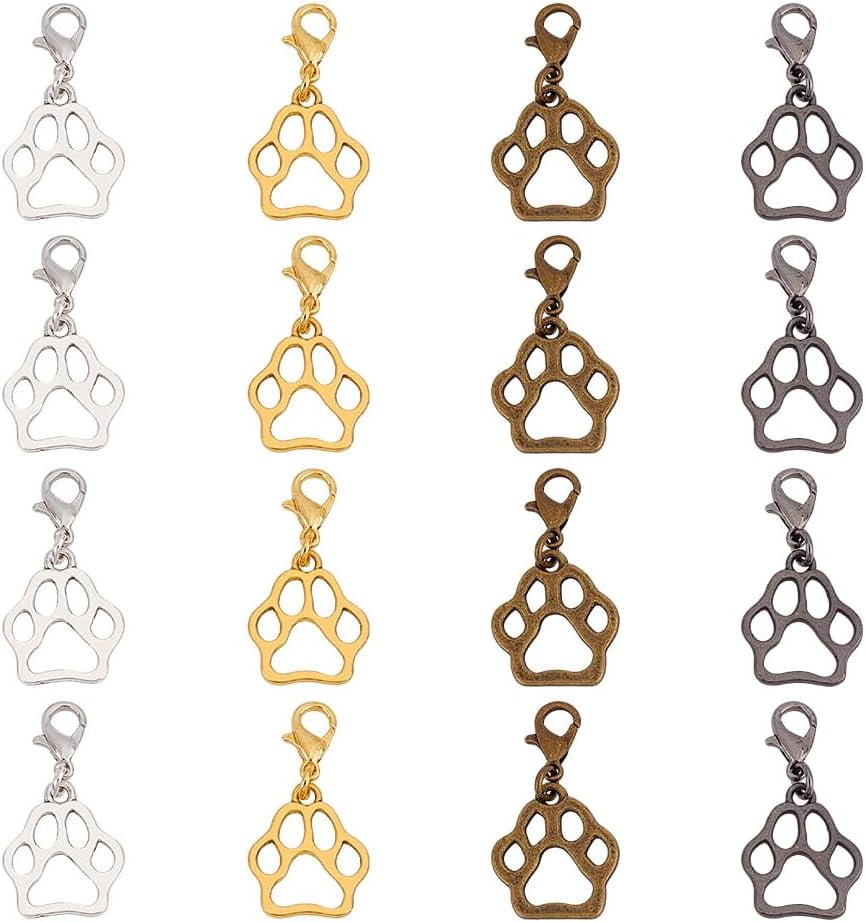 16 Pcs 4 Colors Dog Paw Stitch Markers Alloy Crochet Stitch Marker ...
