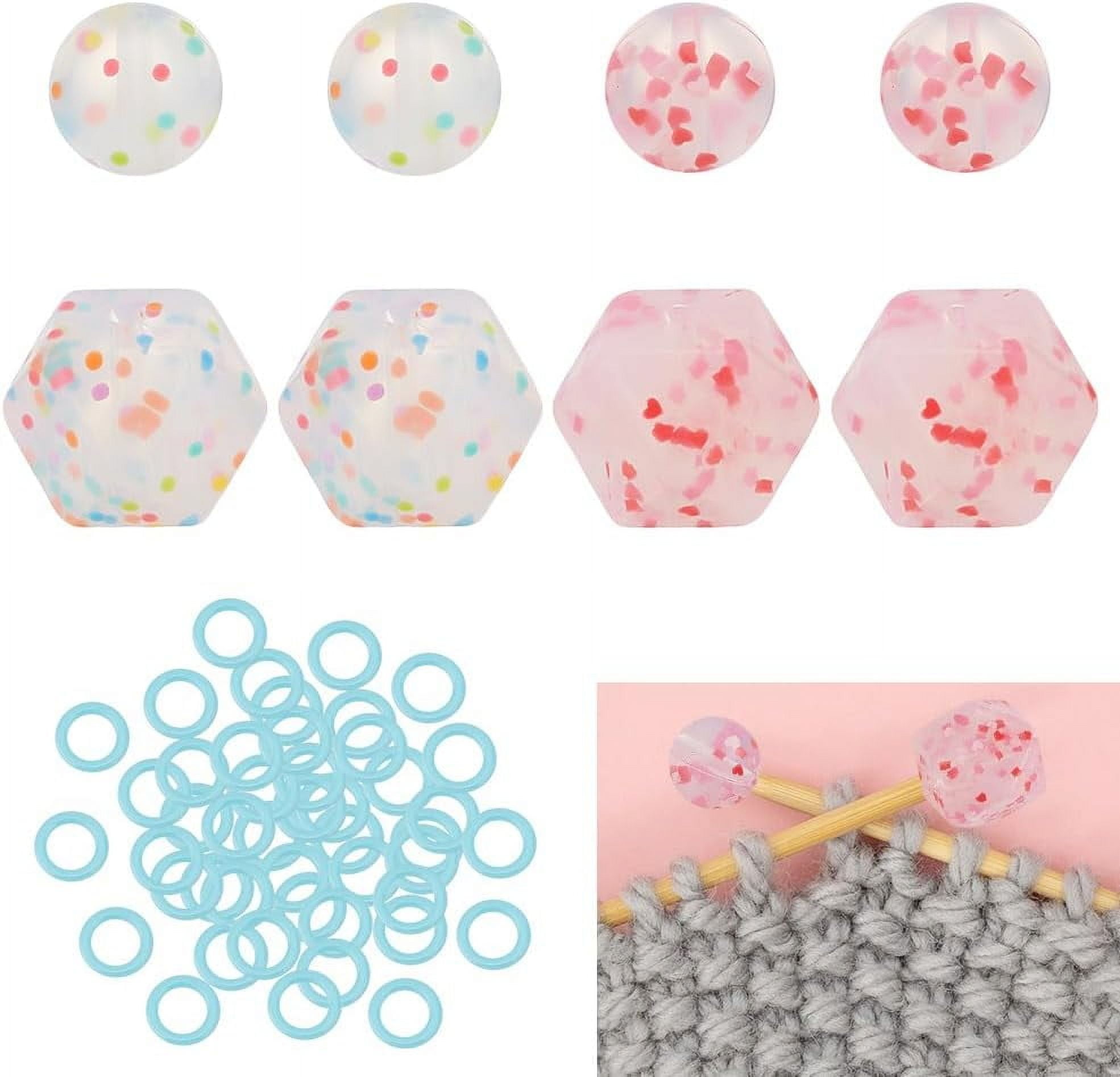 16 Pcs 4 Styles Knitting Needle Stoppers 50 Pcs Knitting Stitch Marker ...