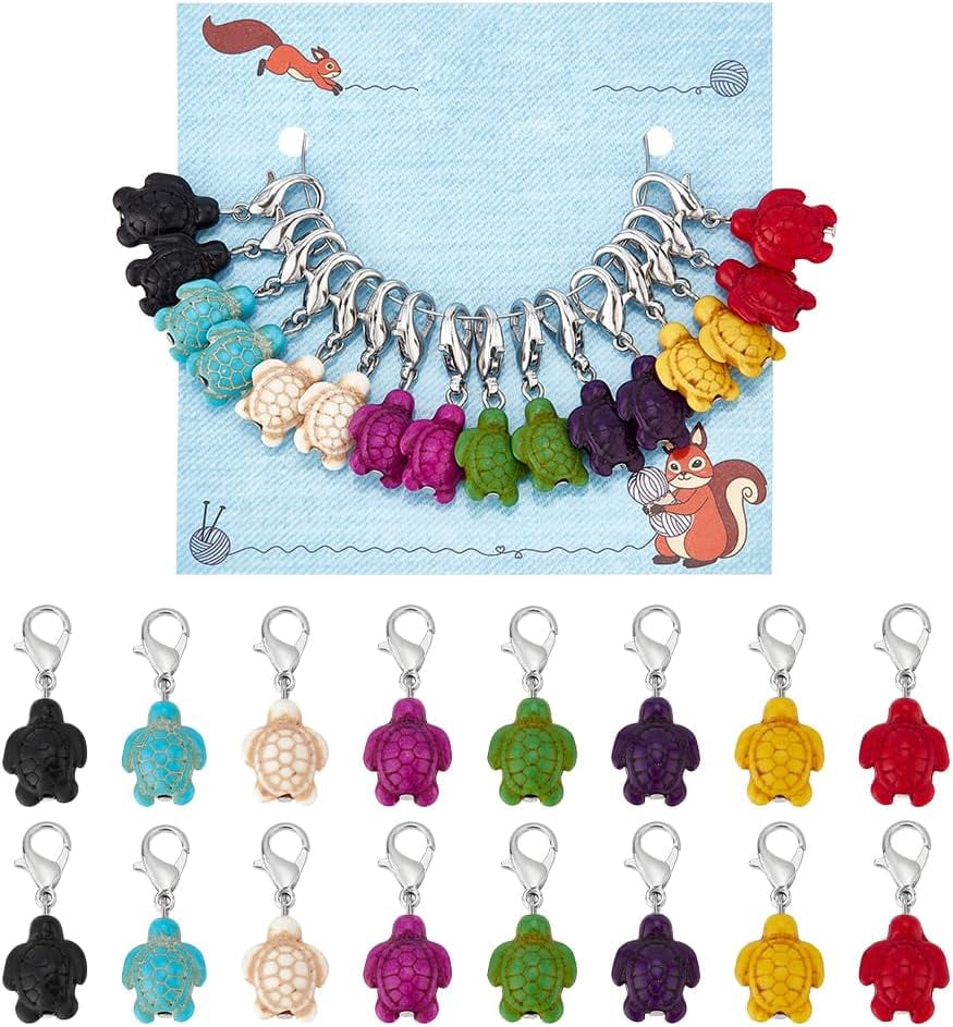 16 Pcs 8 Colors Turquoise Turtle Stitch Markers Crochet Stitch Marker ...