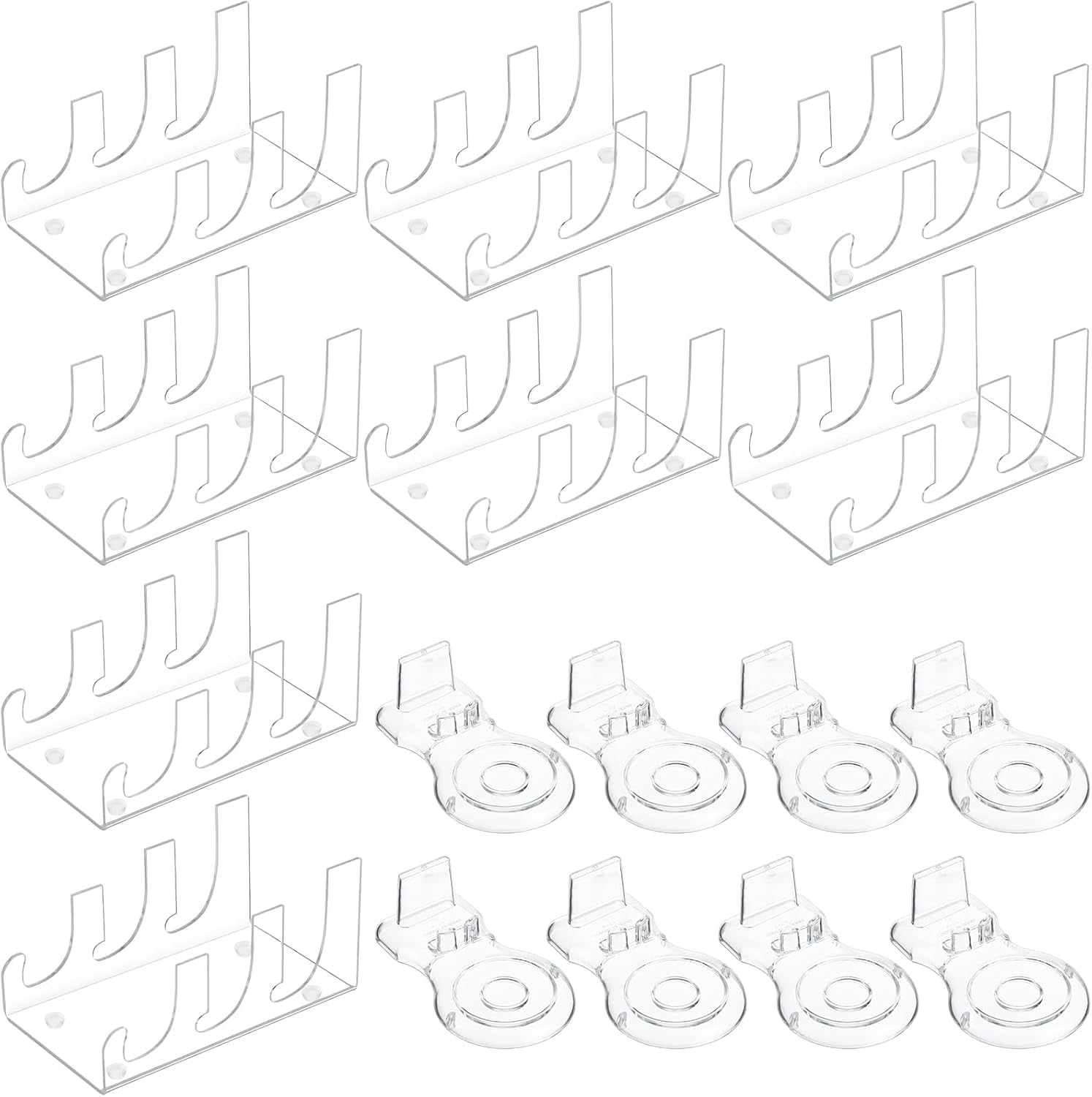 16 Pcs Acrylic China Dinnerware Display Stand with 8 Pcs 3-Tier Clear ...