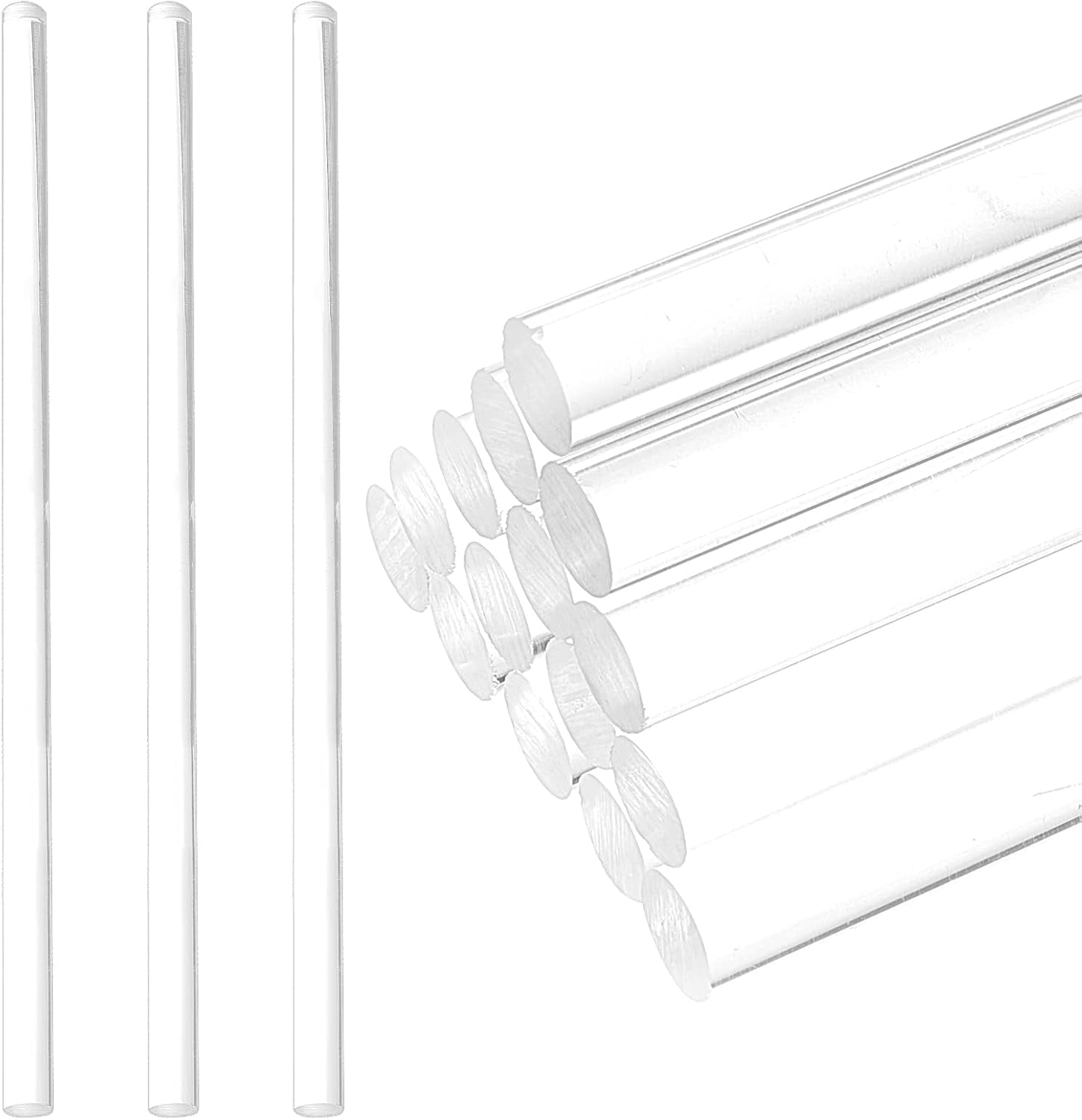 16 Pcs Acrylic Round Rods 10 inch Clear Acrylic Dowel Rods Holder Cake ...